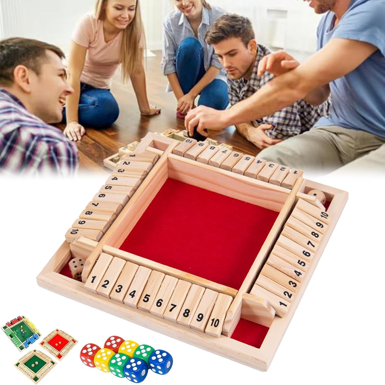 Shut The Box Game - Fun Table Math Game for Adults & Kids, Shut The Box ...