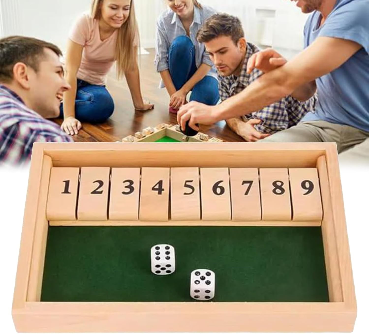 Shut The Box Game - Fun Table Math Game for Adults & Kids, Shut The Box ...