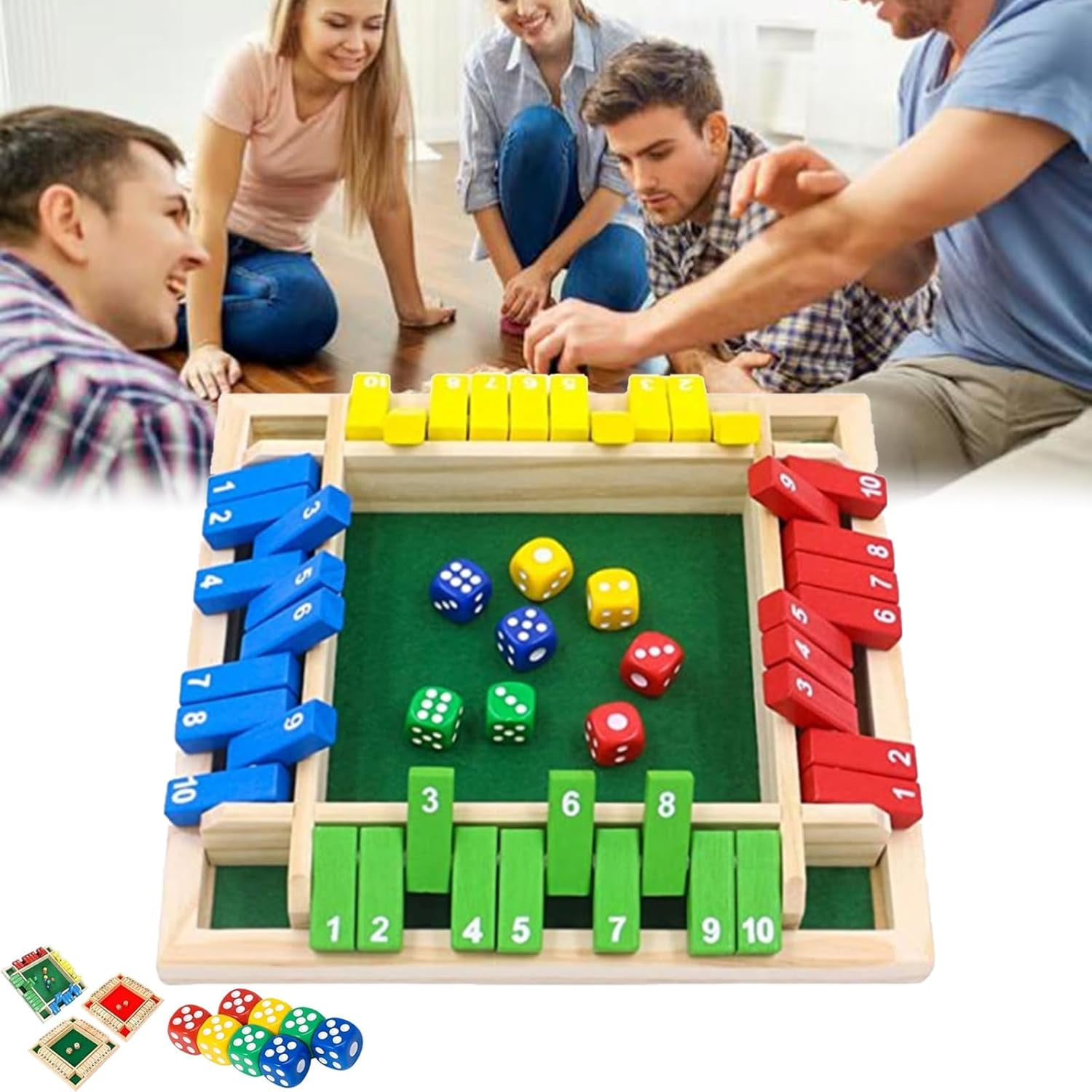 Shut The Box Game - Fun Table Math Game for Adults & Kids, Shut The Box ...