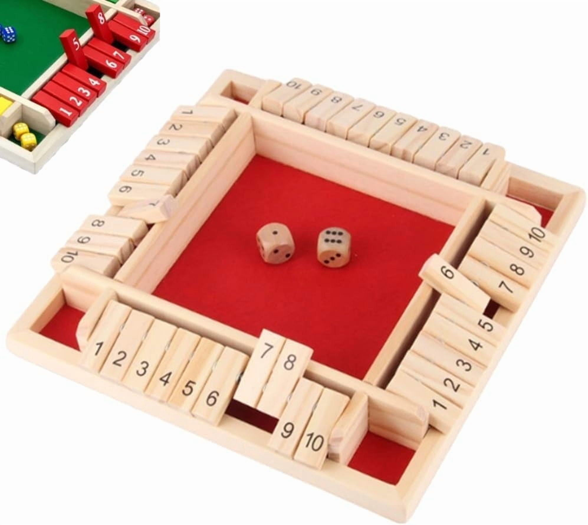 Shut The Box-Wooden Dice Board Game, Funny Family Shut The Box Game 2-4 ...