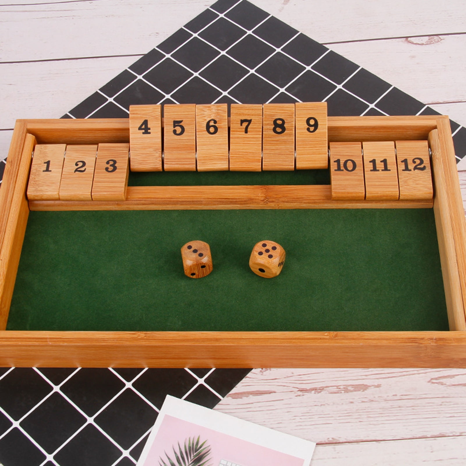 Shut The Box Board Game - Educational Math & Strategy Game with 2 Dice ...