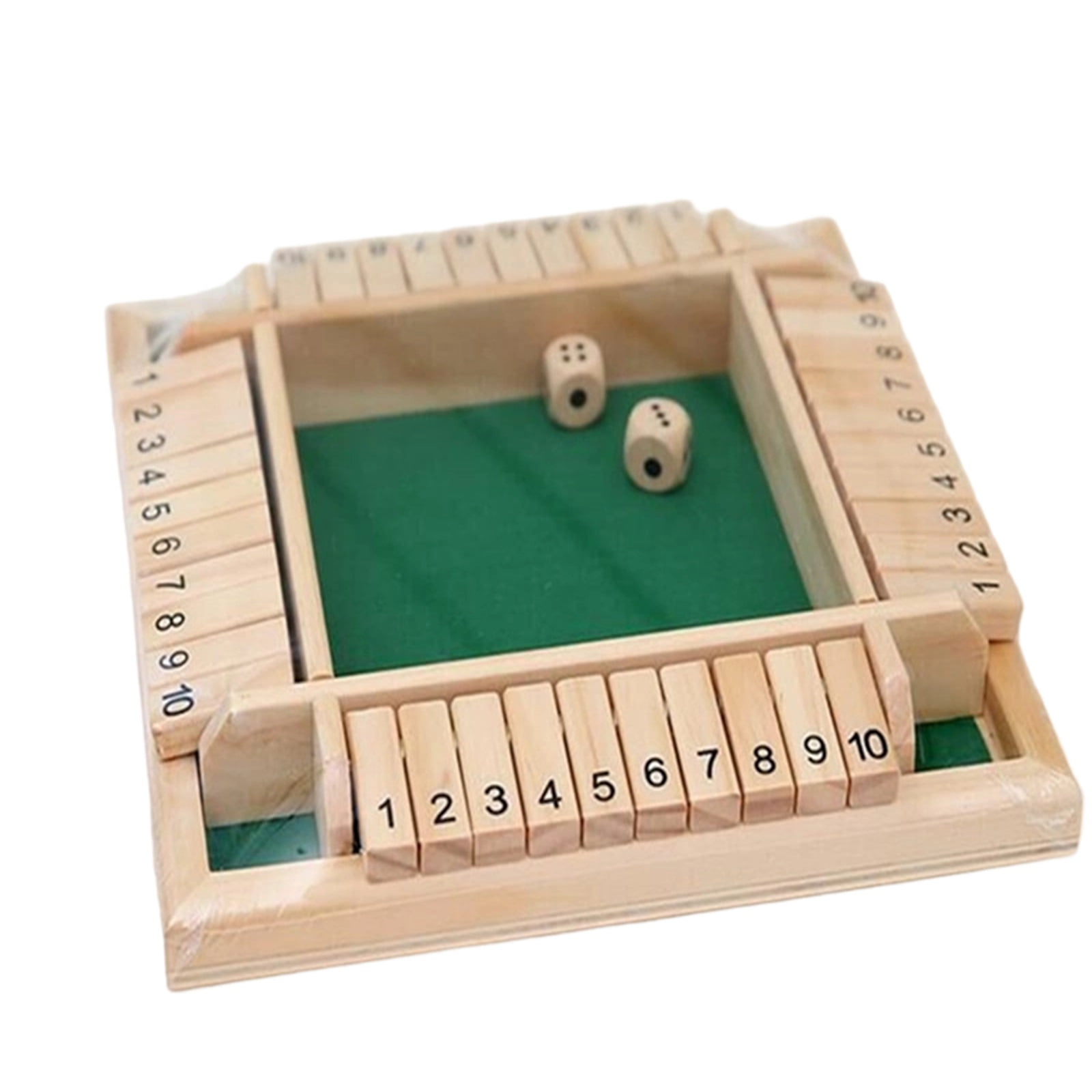 1-4 Players Shut The Box Dice Game,10 Numbers Traditional Wooden Pub ...