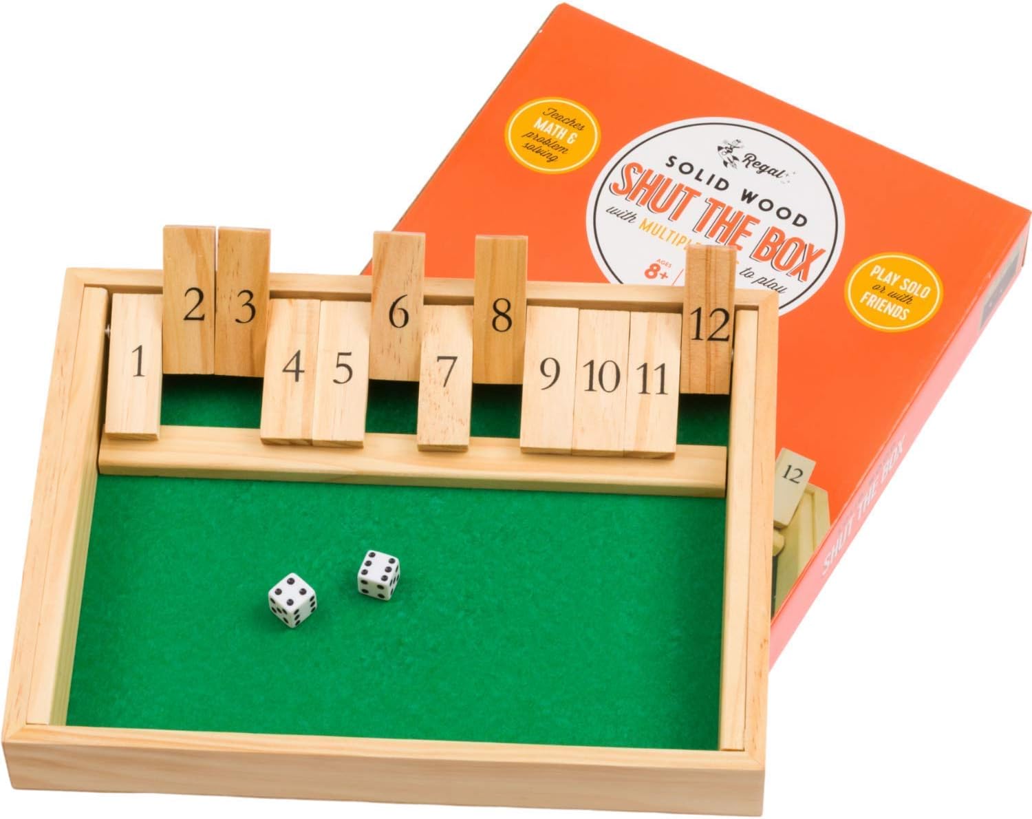 Shut The Box - Fun Table Math Game with Wooden Board for Adults & Kids ...