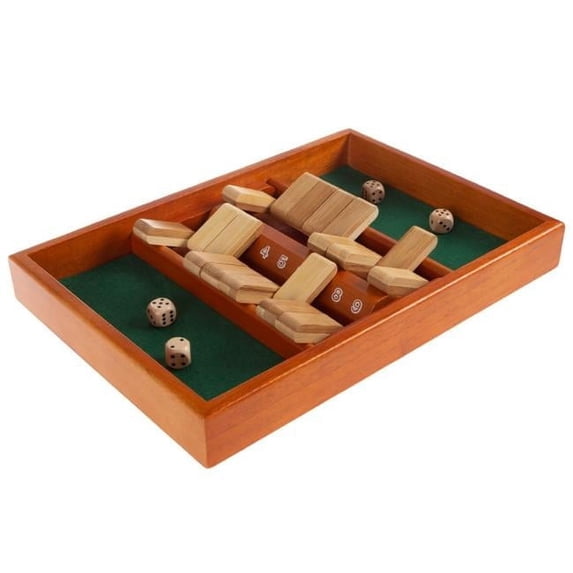 Shut The Box Game-Classic 9 Number Wooden Set with Dice Included-Old ...
