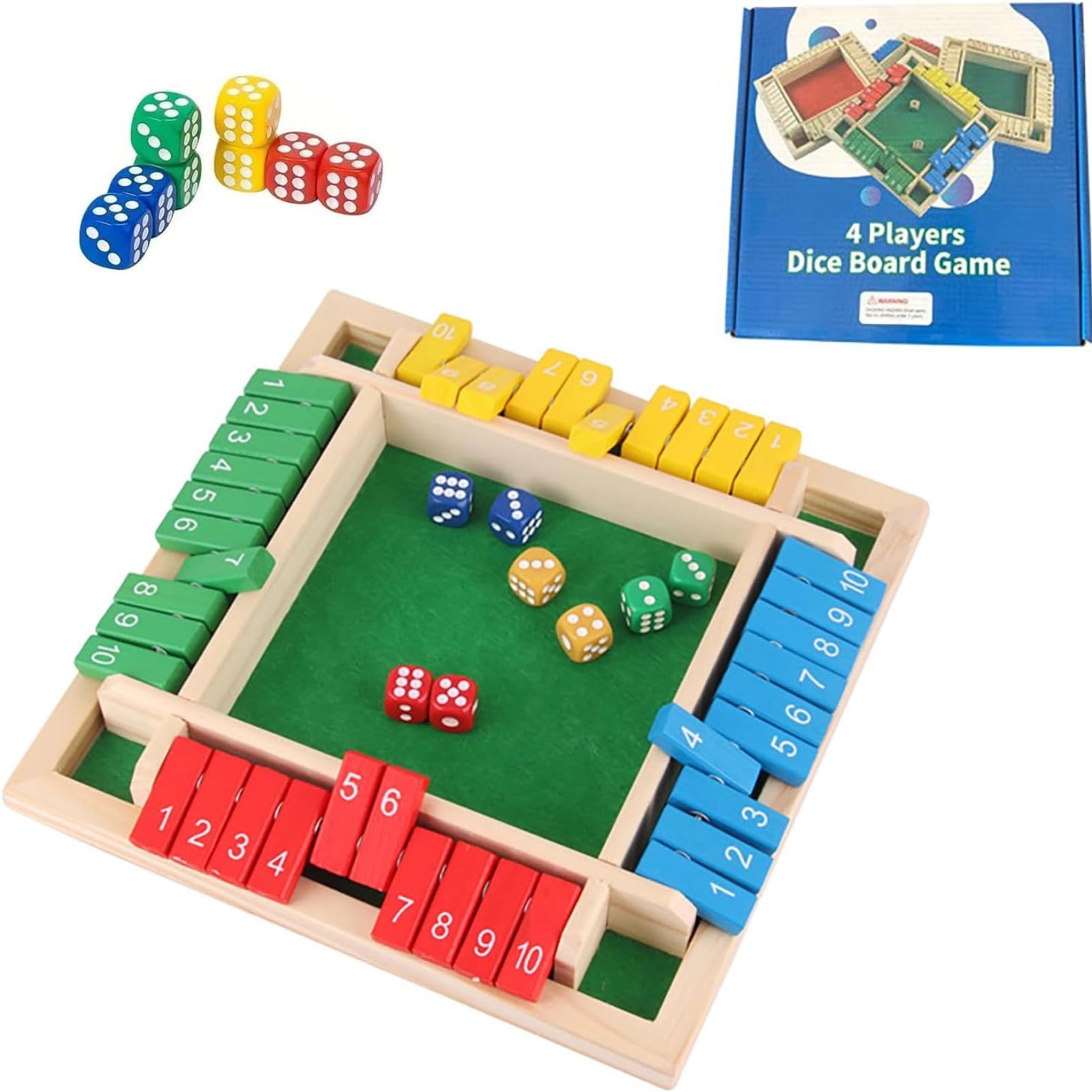 Shut The Box Game Wooden, Shut The Box Game 4 Player, Educational ...