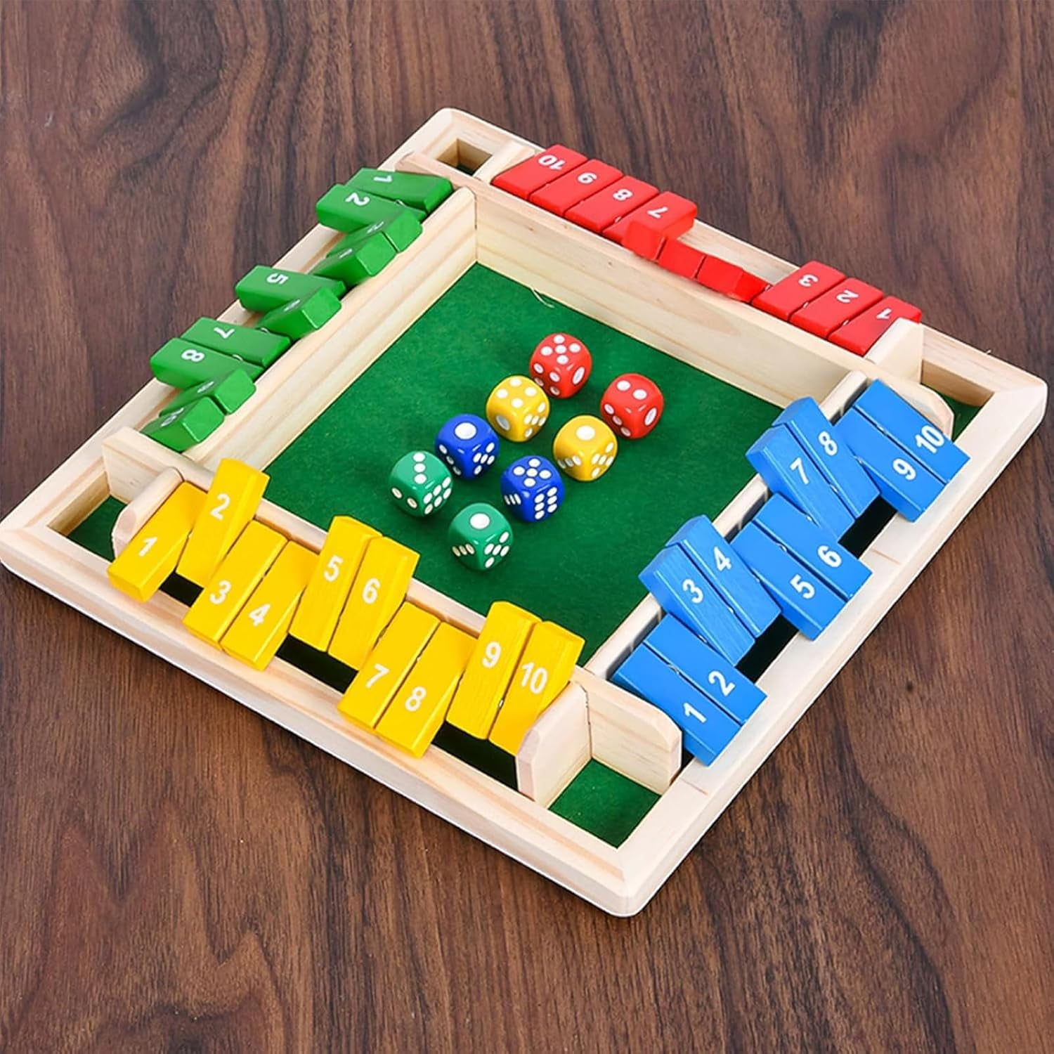 Shut The Box Game Wooden - Travel Board Game Small Size 8.6 Inch ...
