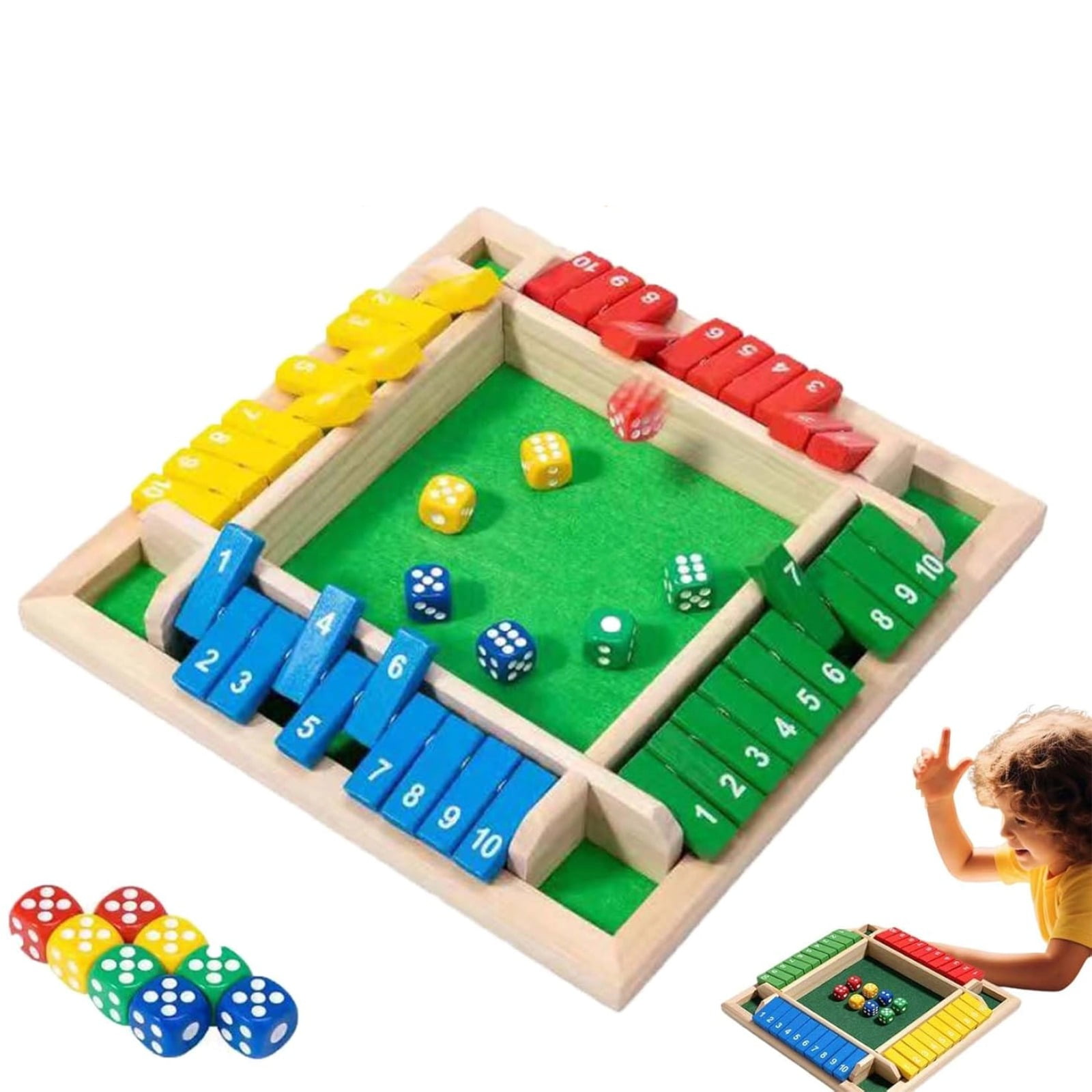 Shut The Box Game Wooden - Travel Board Game Small Size 8.6 Inch ...