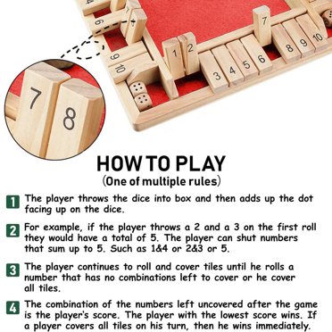 Niaviben Toys and HobbiesEducation,Shut The Box Dice Game 1 4 Players ...