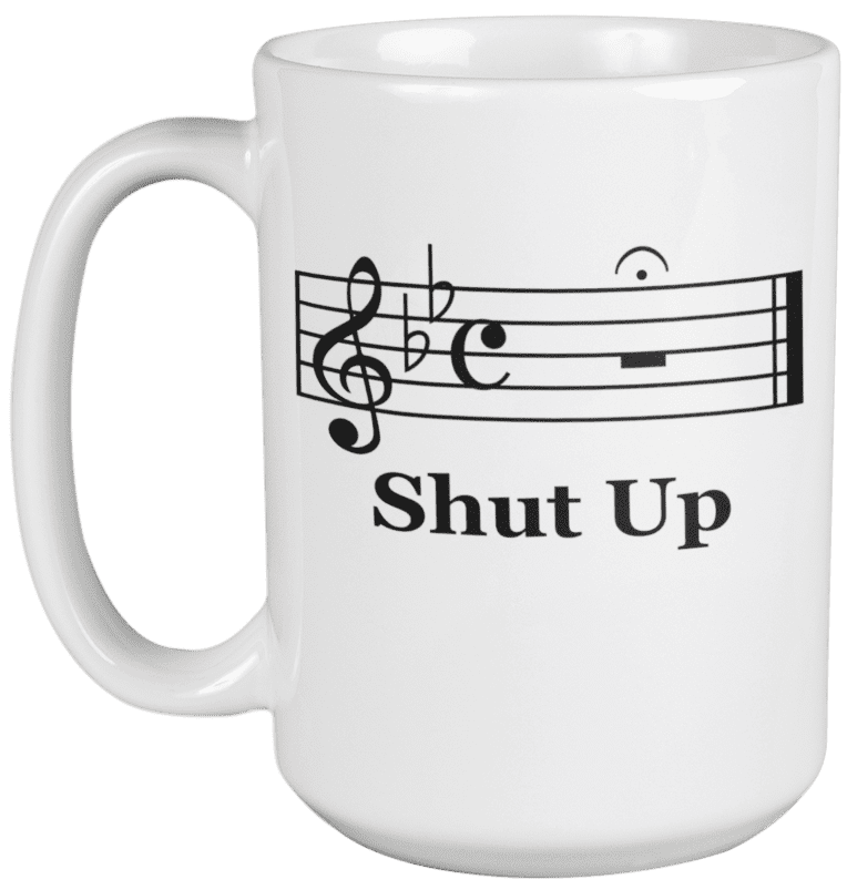 Shut Up. Angry Musical Notes Coffee & Tea Mug For Musicians, Artists ...