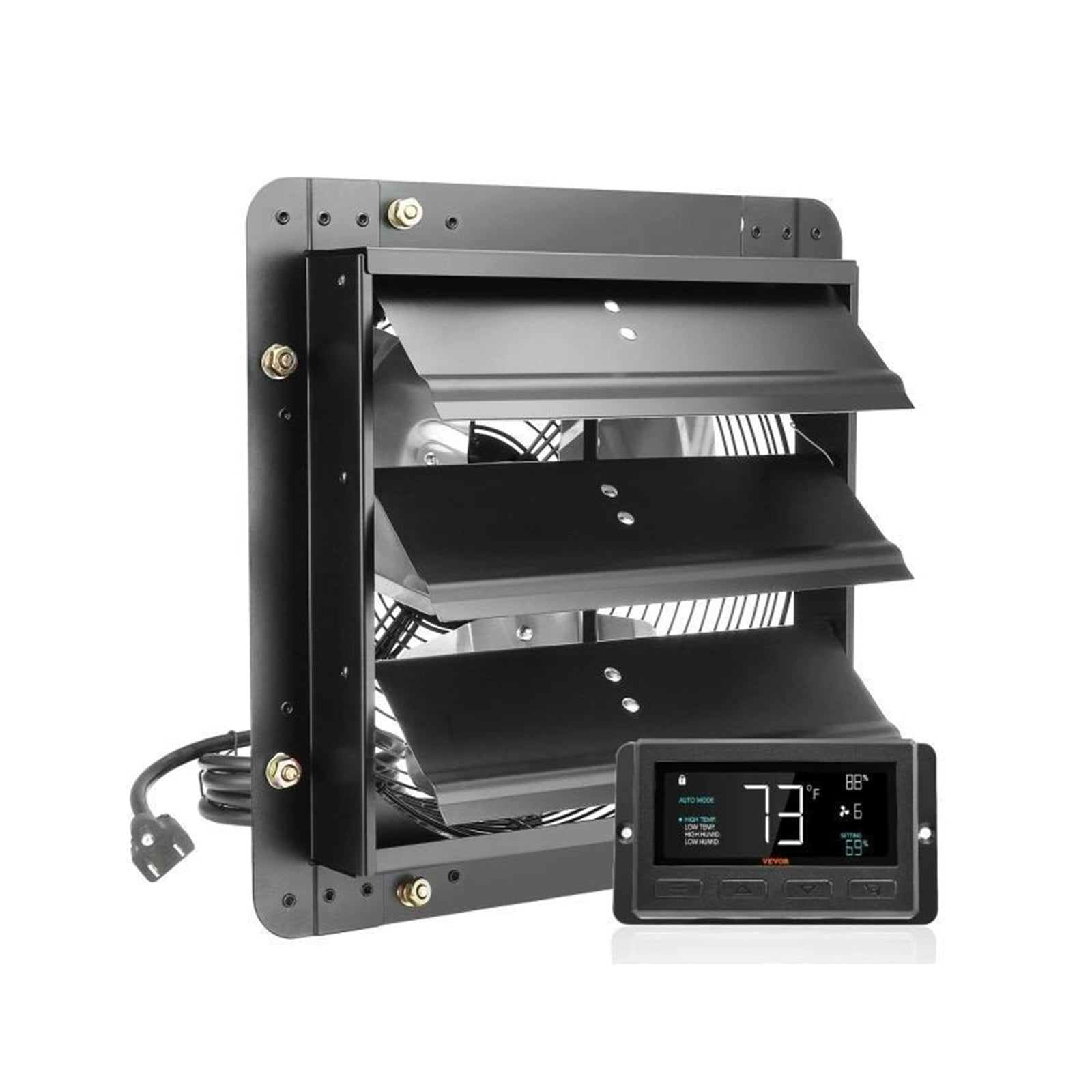 Shutter Exhaust Fan 10/1214/16'' EC/AC-motor 940 CFM 10-Speed ...