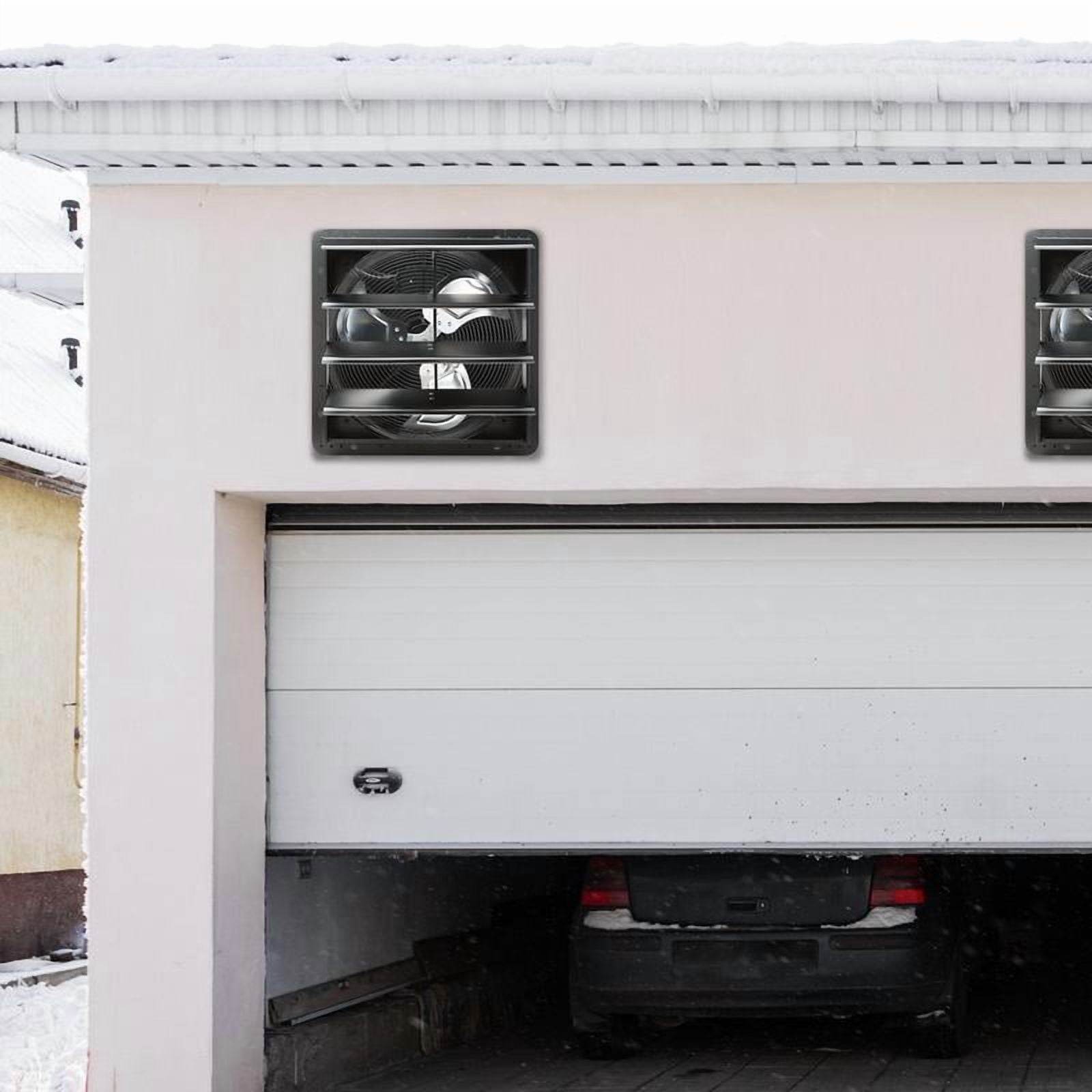 Shutter Exhaust Fan, 16'' with Temperature Humidity Controller, EC ...