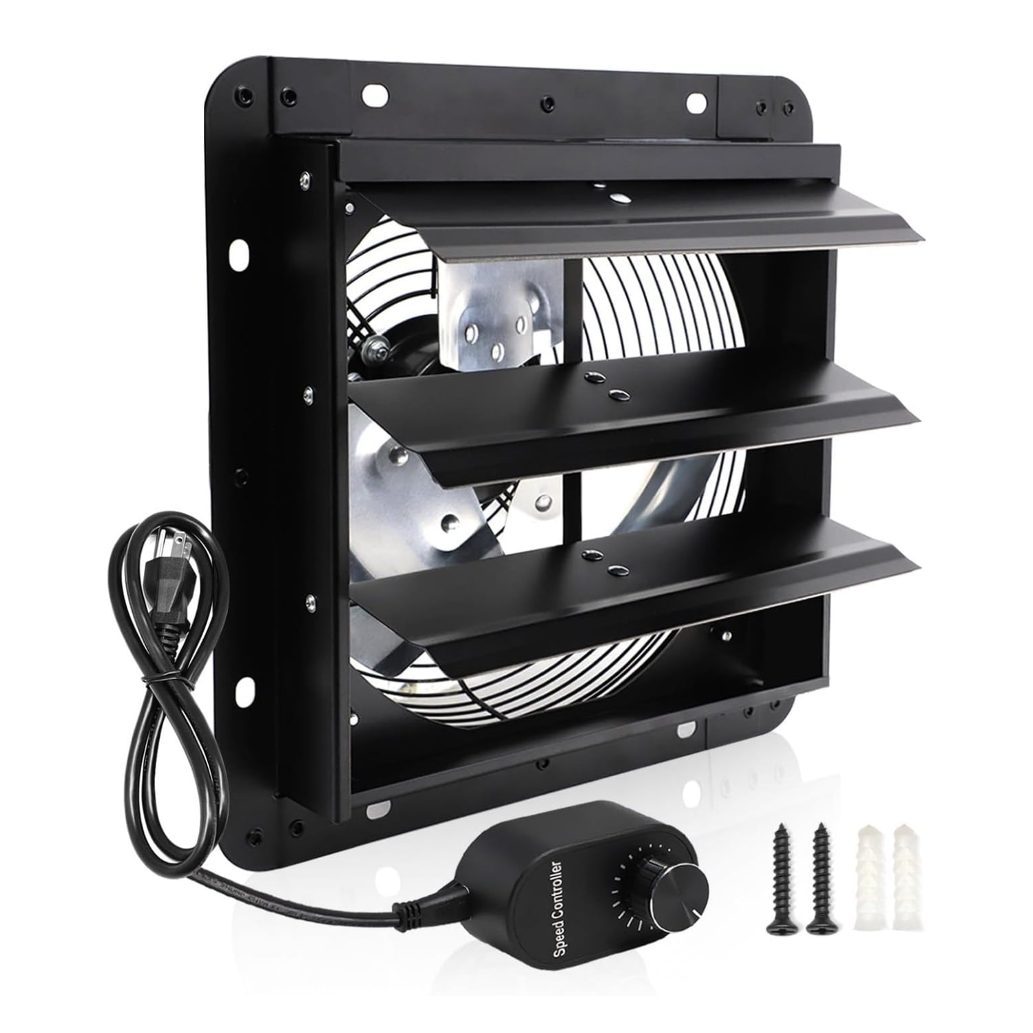 Shutter Exhaust Fan, Wall Mount Ventilation Fan w/Speed Controller ...