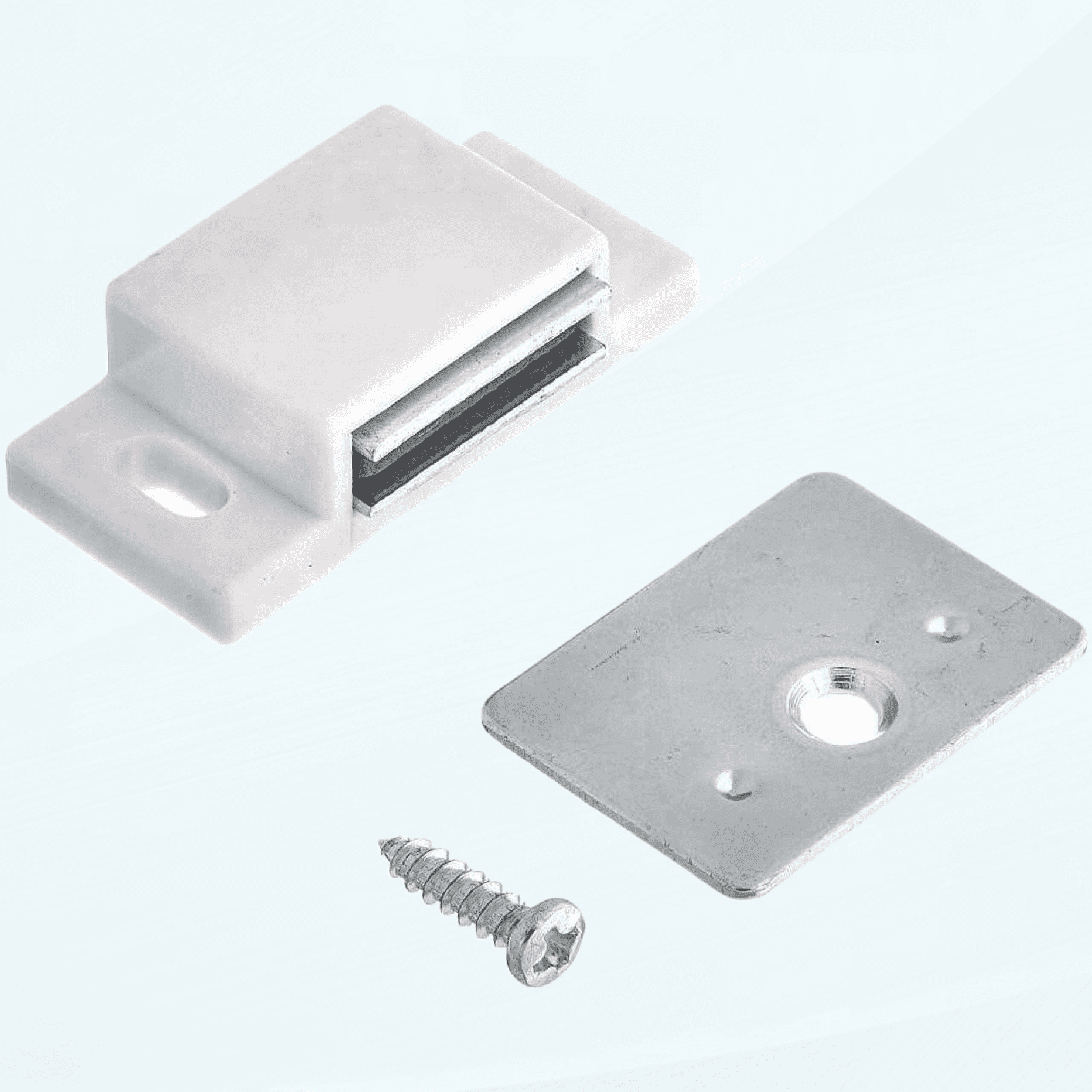 Shutter Hardware 50631-R 15lb Single Magnetic Catch White/zinc Retail ...