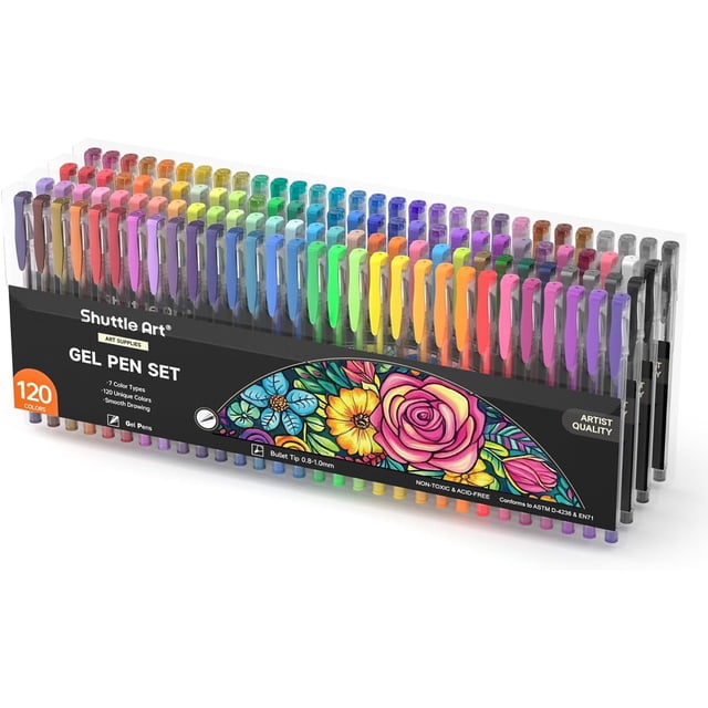 Shuttle Art 120 Unique Colors (No Duplicates) Gel Pens Colored Gel Pen ...