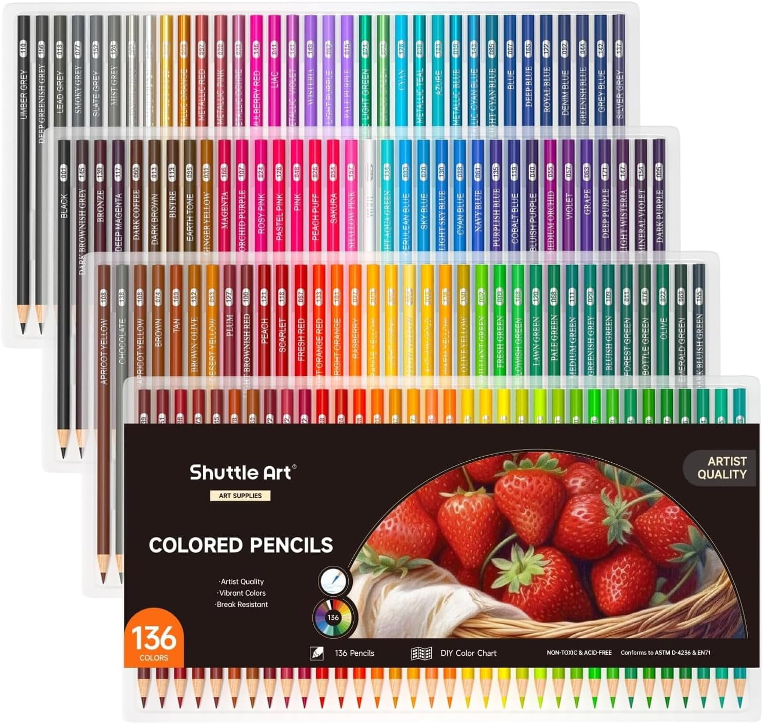 Shuttle Art 80 Colored Pencils, Colored Pencils for Adult Coloring ...