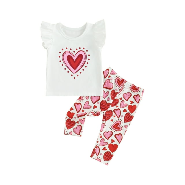 Shuttle tree Baby Girl 2Pcs Spring Outfits Short Sleeve T-Shirt + Cow ...