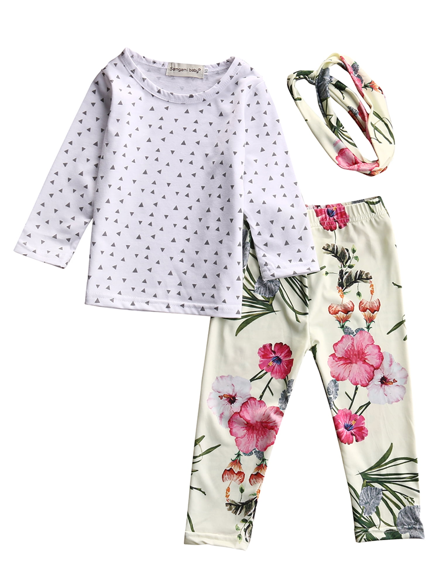 Shuttle tree Baby Girl Clothes Infant Girl Spring Outfit Long Sleeve Shirt Floral Pant Set ...