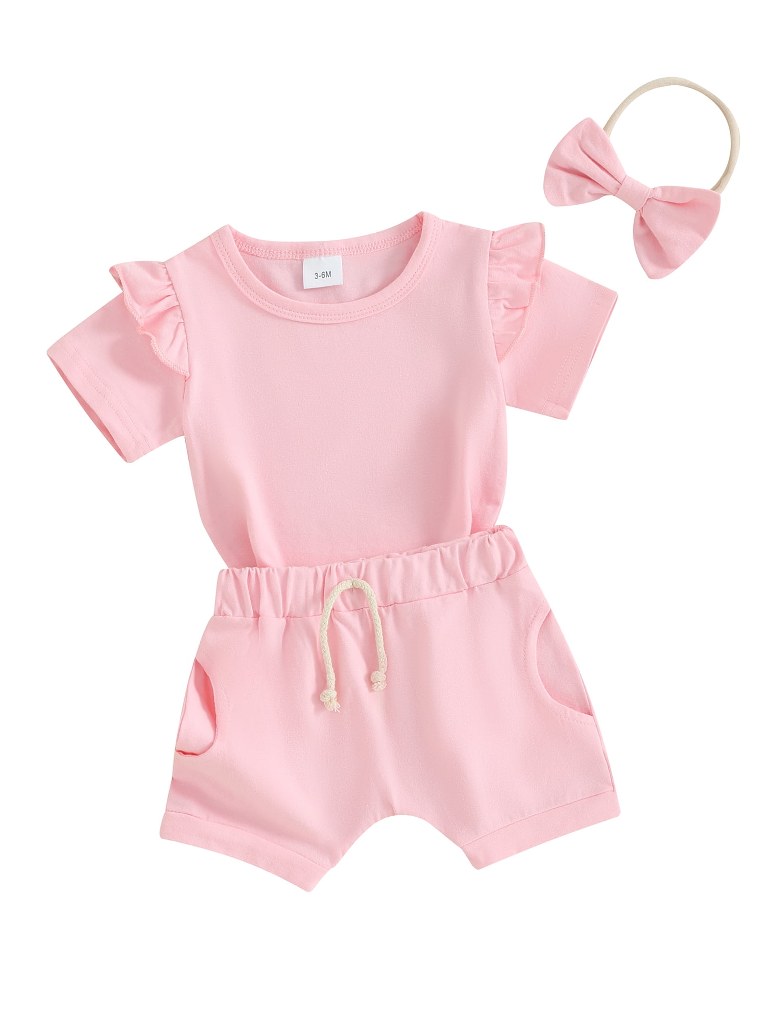 Shuttle tree Baby Girl Clothes Infant Summer Outfits Set Short Sleeve T Shirts Tops and Shorts ...