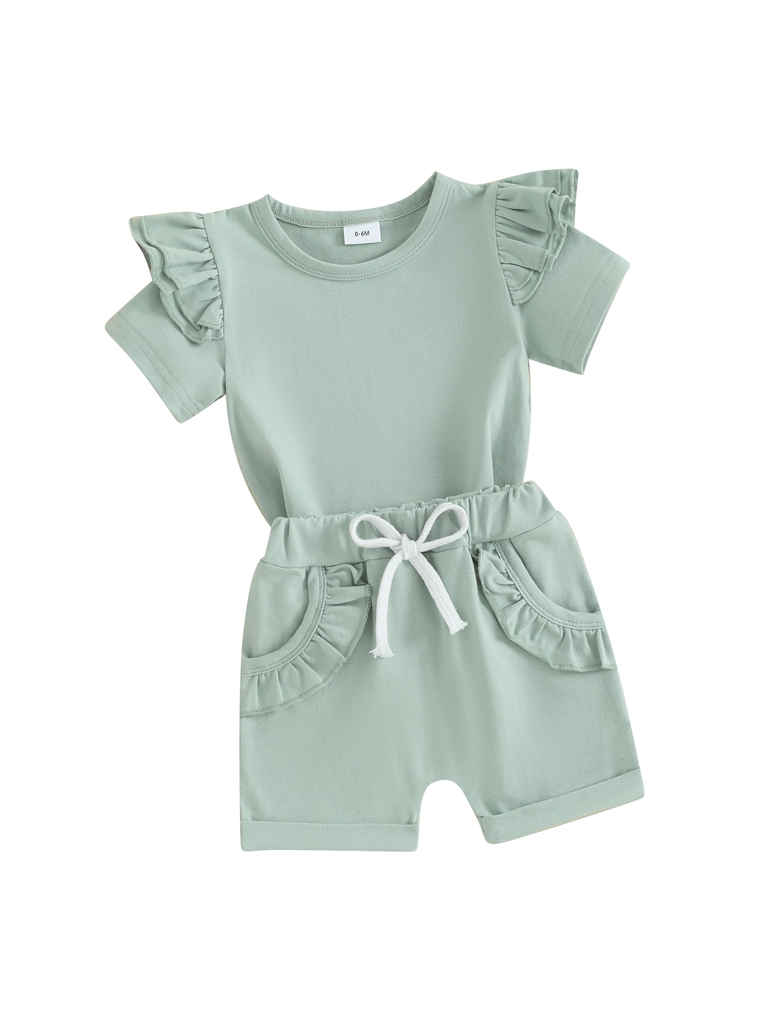 Shuttle tree Baby Girl Clothes Infant Summer Outfits Set Short Sleeve T Shirts Tops and Shorts ...