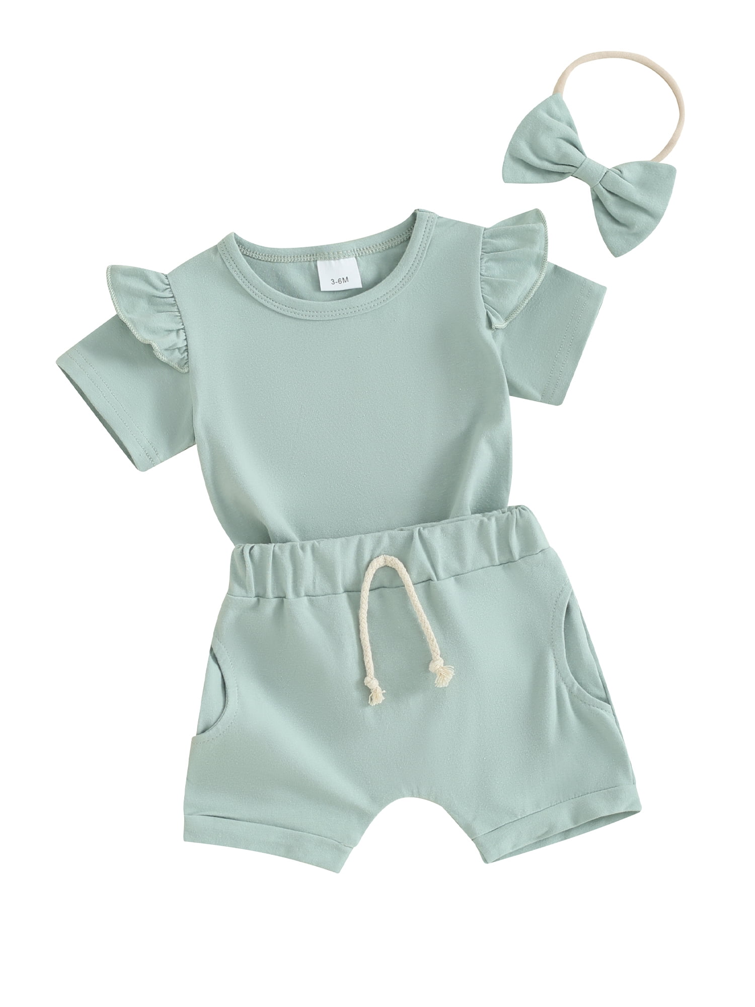 Shuttle tree Baby Girl Clothes Infant Summer Outfits Set Short Sleeve T Shirts Tops and Shorts ...