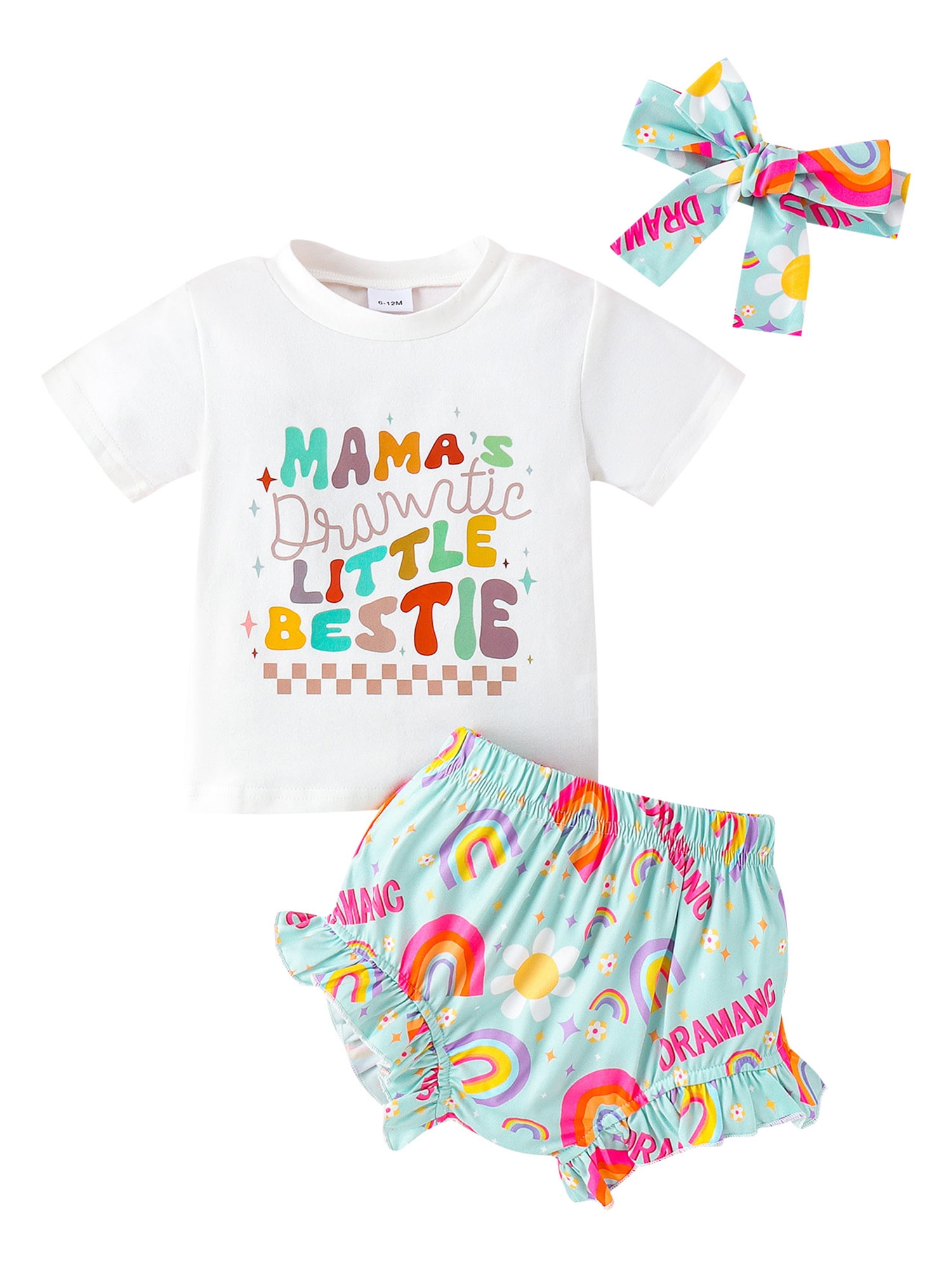 Shuttle tree Baby Girl Clothes Infant Summer Outfits Set Short Sleeve T Shirts and Floral Shorts ...