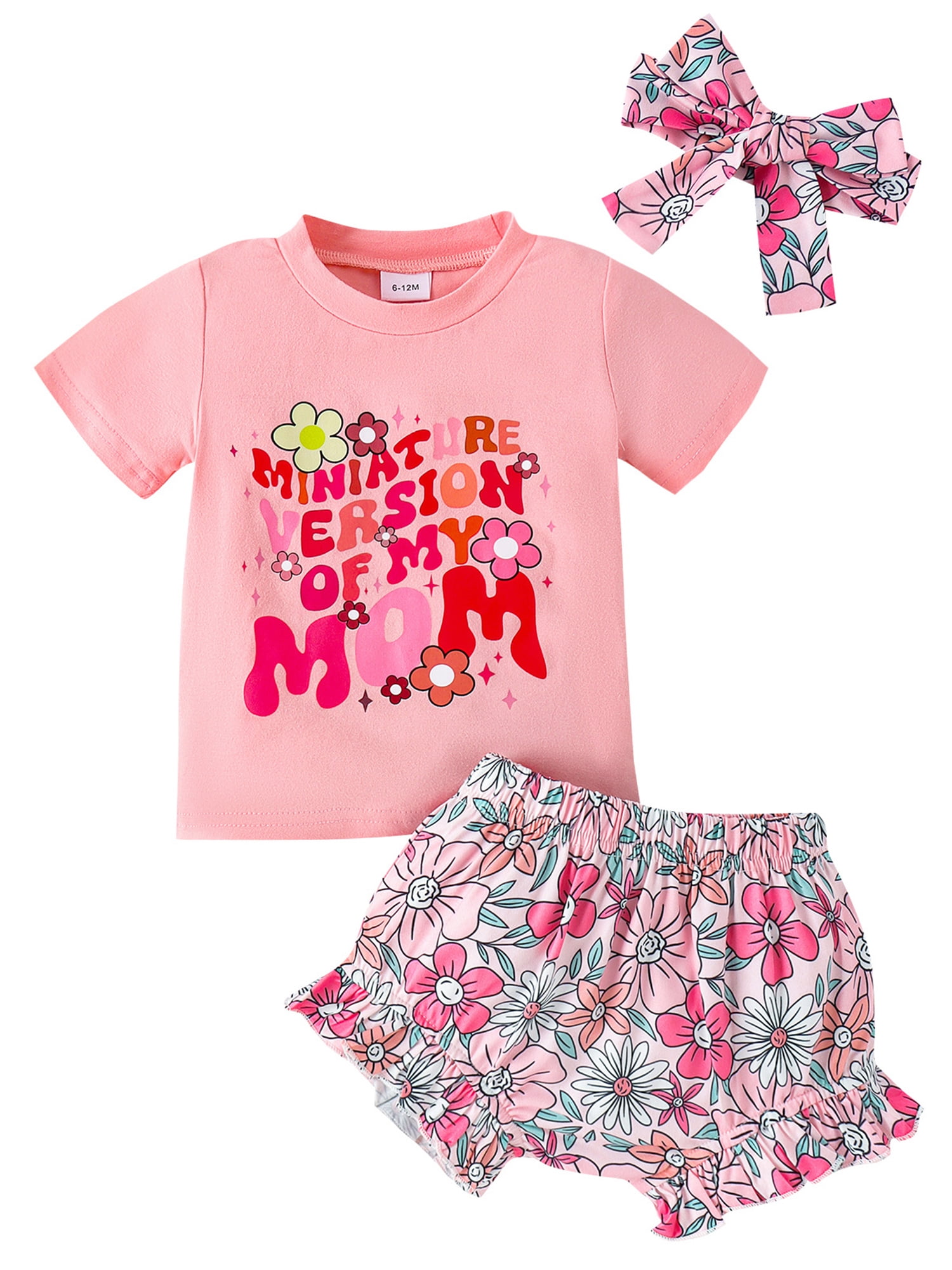 Shuttle tree Baby Girl Clothes Infant Summer Outfits Set Short Sleeve T Shirts and Floral Shorts ...