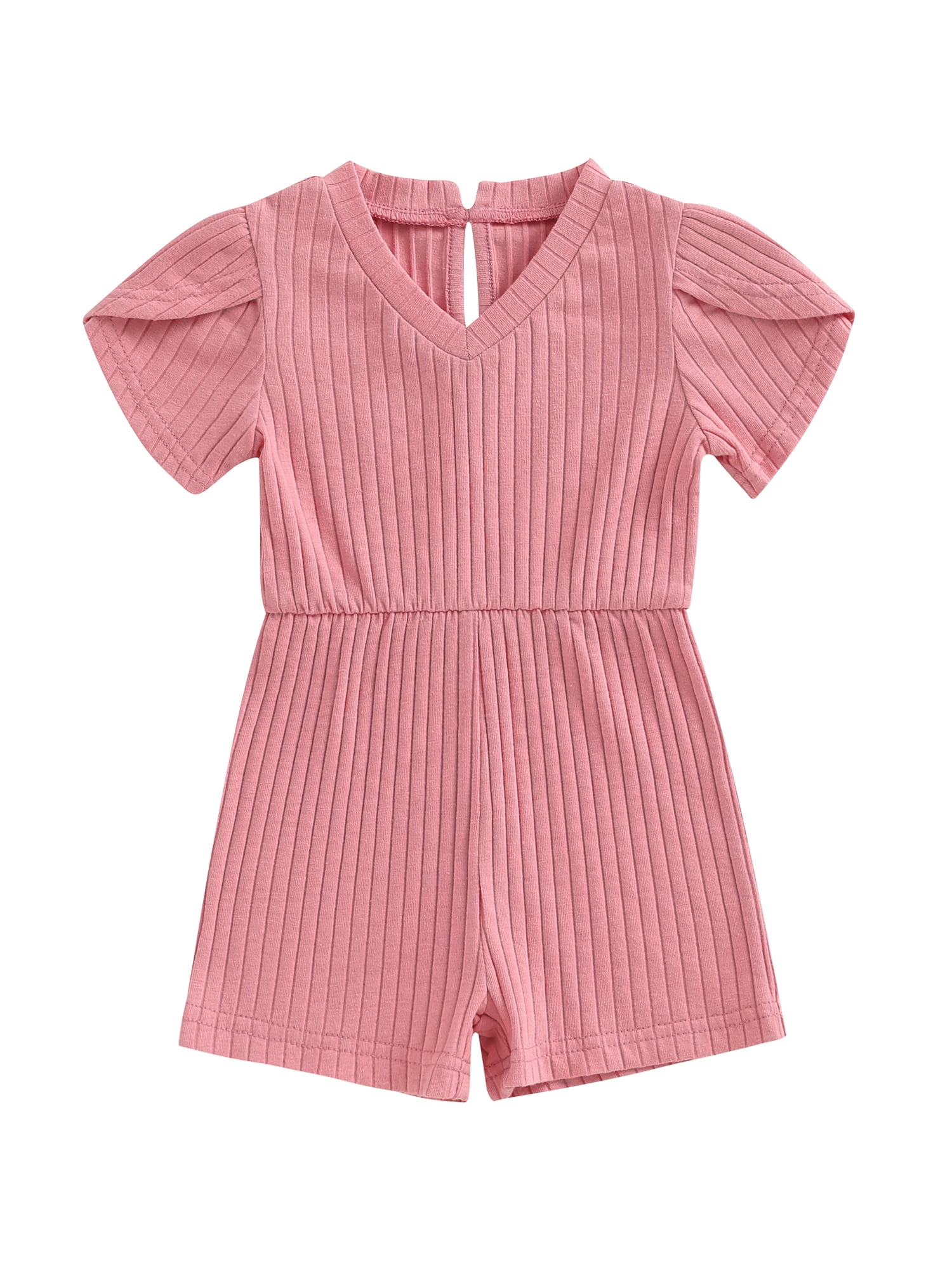 Shuttle tree Baby Girl Clothes Short Sleeve Ribbed Romper Toddlers Outfits Infant Playsuits ...