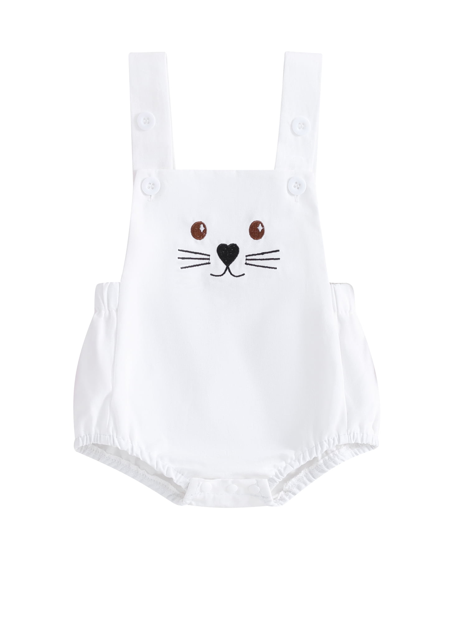 Shuttle tree Baby Girl Easter Clothes Bunny Print Sleeveless Romper Jumpsuit Overalls for ...