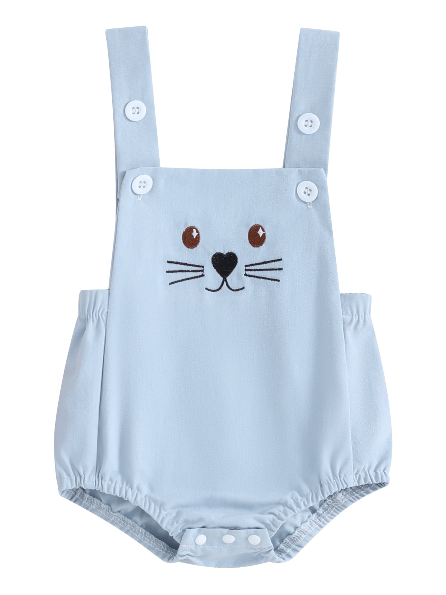 Shuttle tree Baby Girl Easter Clothes Bunny Print Sleeveless Romper Jumpsuit Overalls for ...