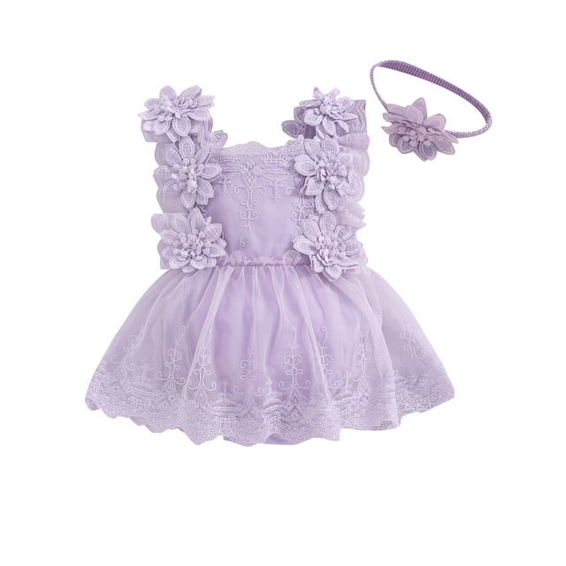 Shuttle tree Baby Girl Lace Romper Dress Boho Clothes Newborn ...