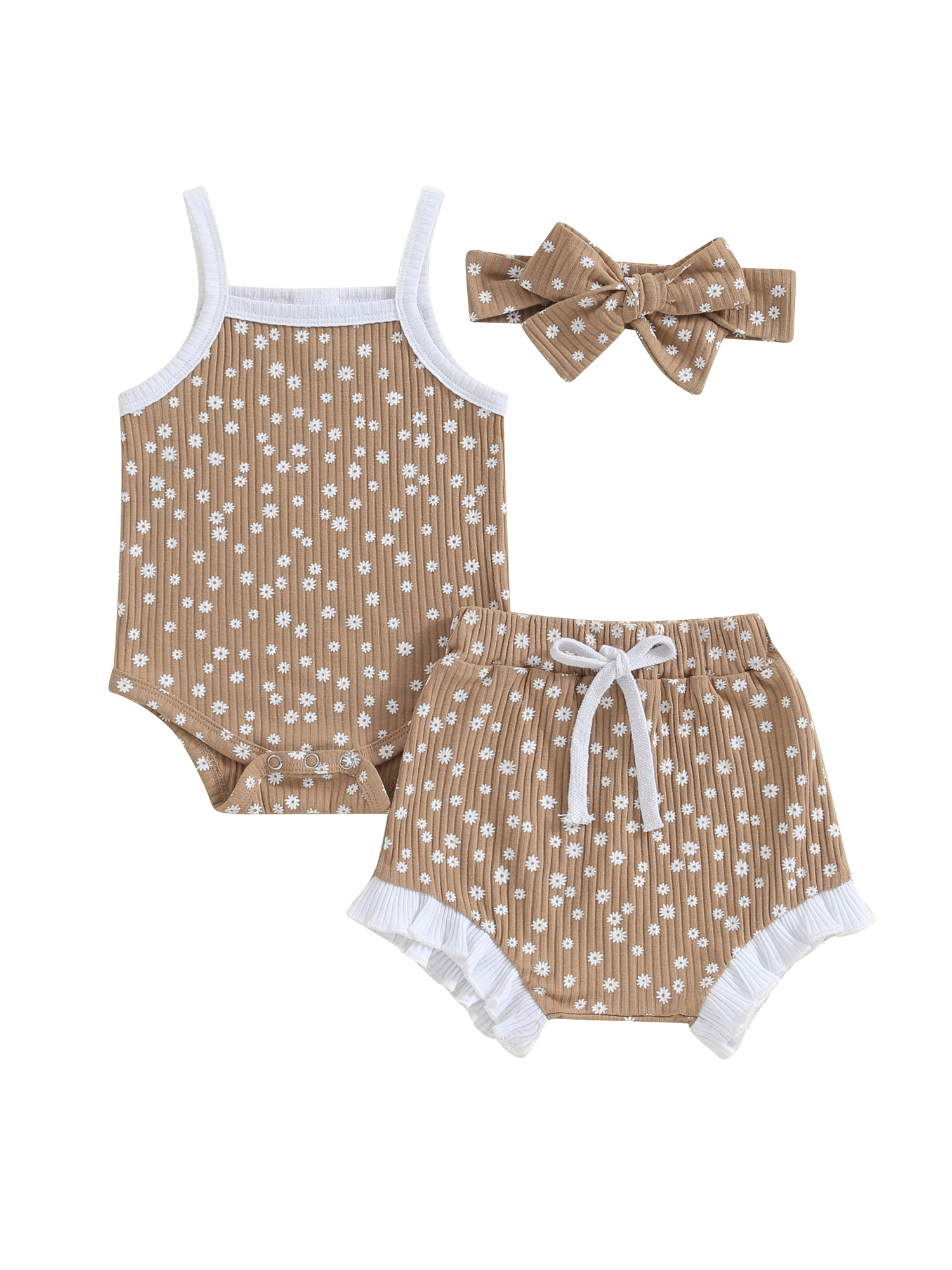 Shuttle tree Baby Girl Summer Clothes Baby Girl Outfit Flower Print T Shirt Top Elastic Waist ...