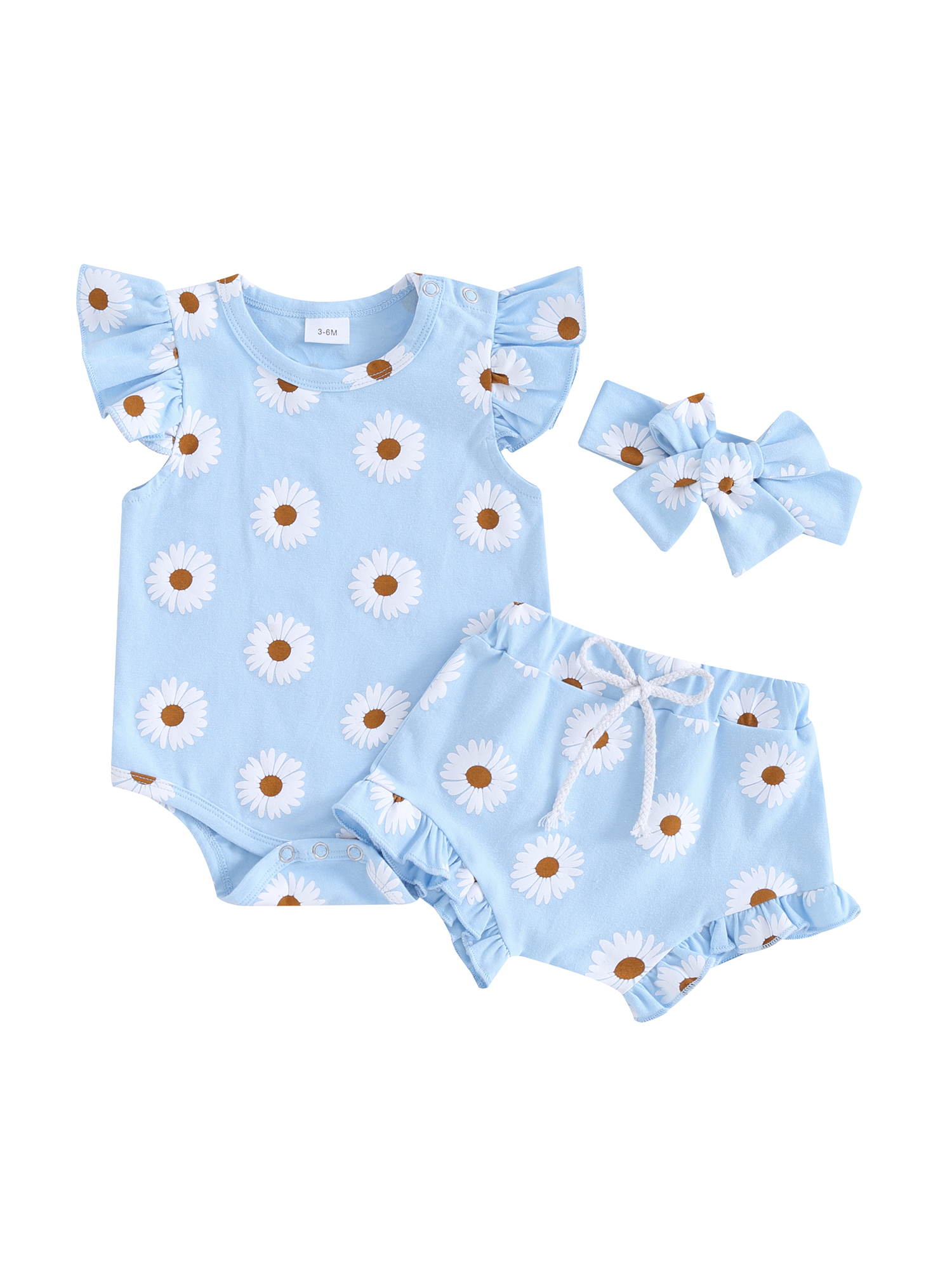 Shuttle tree Baby Girl Summer Clothes Baby Girl Outfit Flower Print T Shirt Top Elastic Waist ...