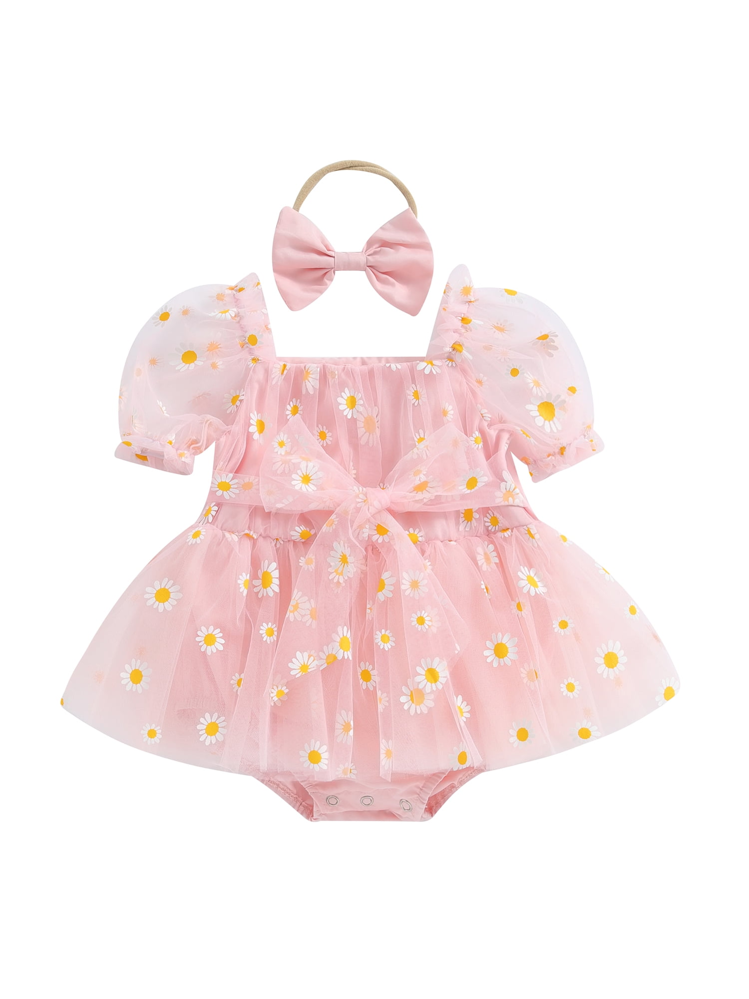 Shuttle tree Baby Girl Summer Clothes Outfits Short Pull Sleeve Floral Romper Dress Newborn ...