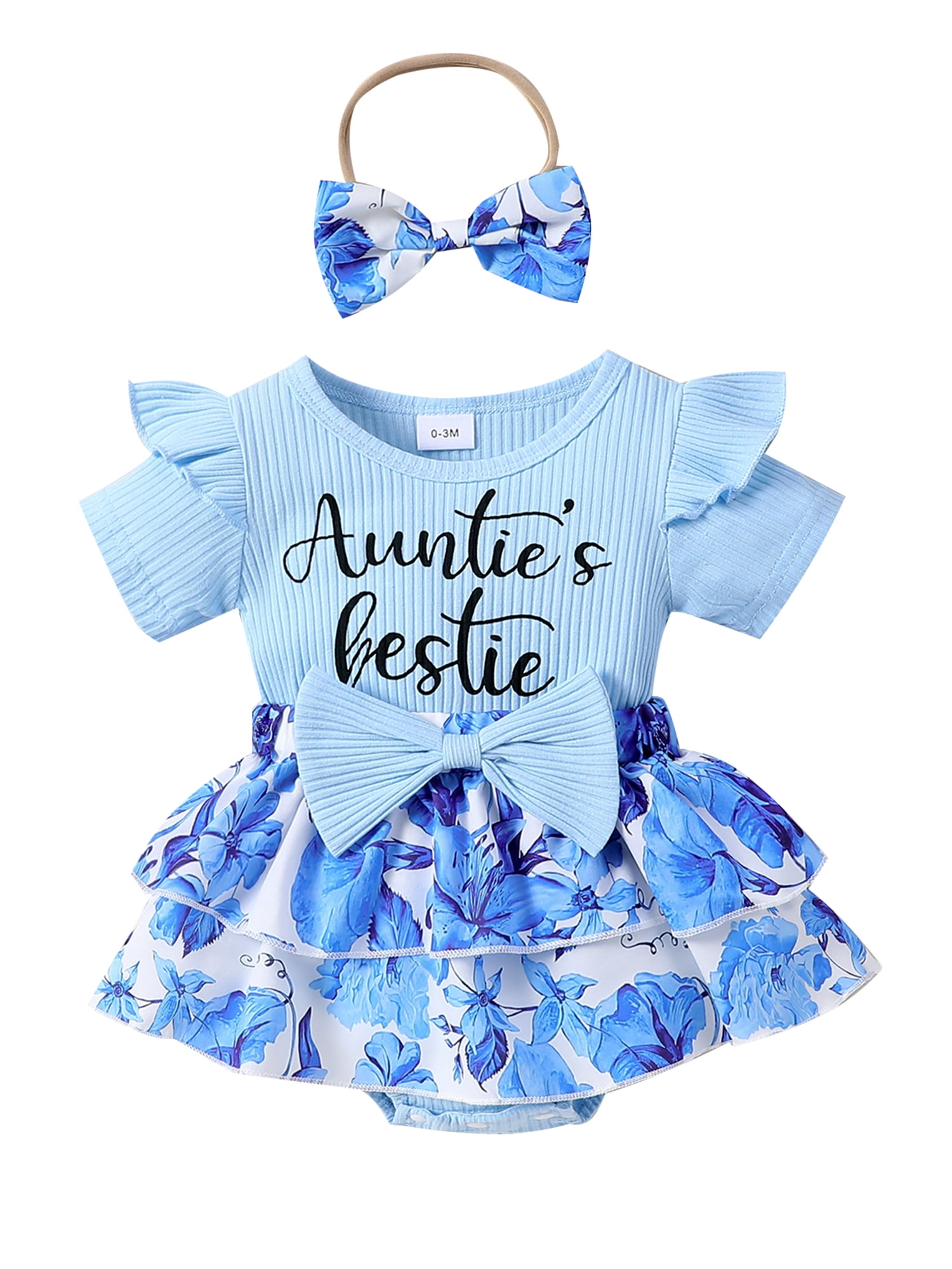 Shuttle tree Baby Girl Summer Clothes Outfits Short Sleeve Floral Romper Dress Newborn Outfit ...