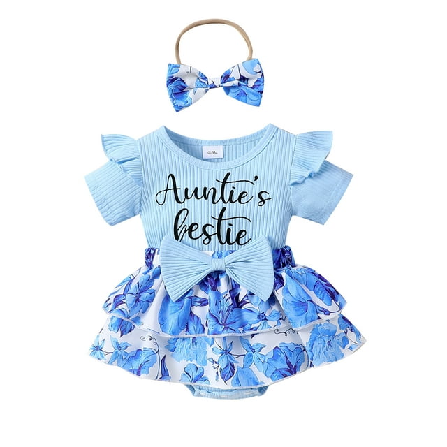 Shuttle tree Baby Girl Summer Clothes Outfits Short Sleeve Floral ...