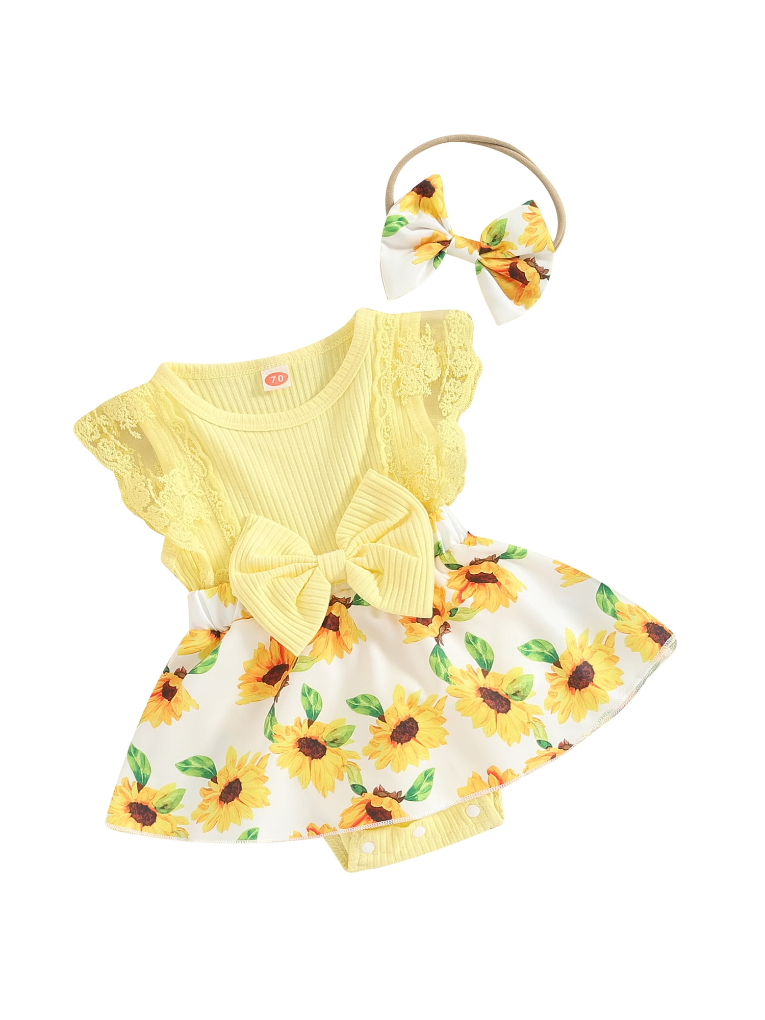 Shuttle tree Baby Girl Summer Clothes Outfits Sleeveless Lace Floral Romper Dress Newborn Outfit ...
