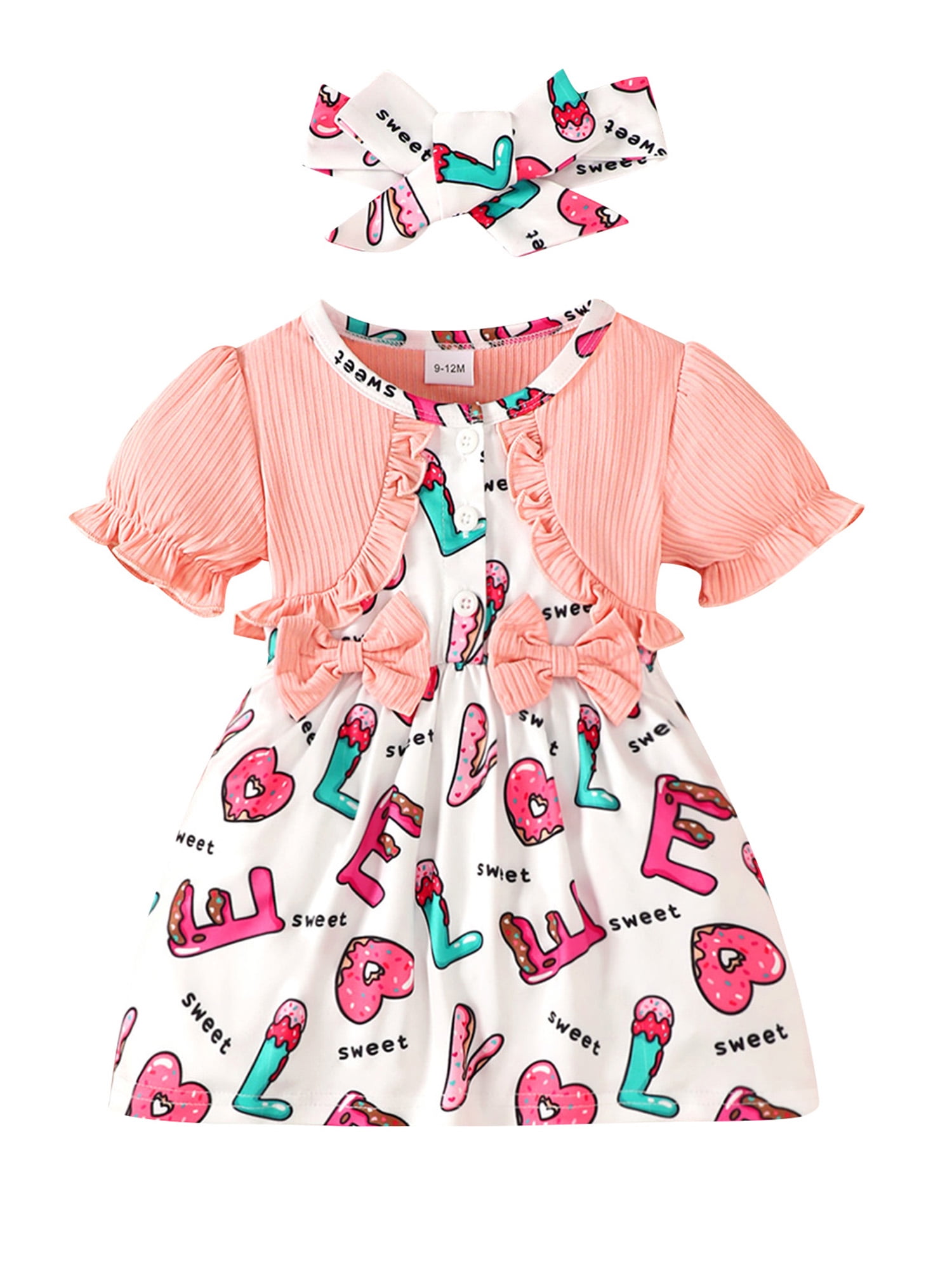Shuttle tree Baby Girl Valentine's Day Clothes Short Sleeve Letters ...