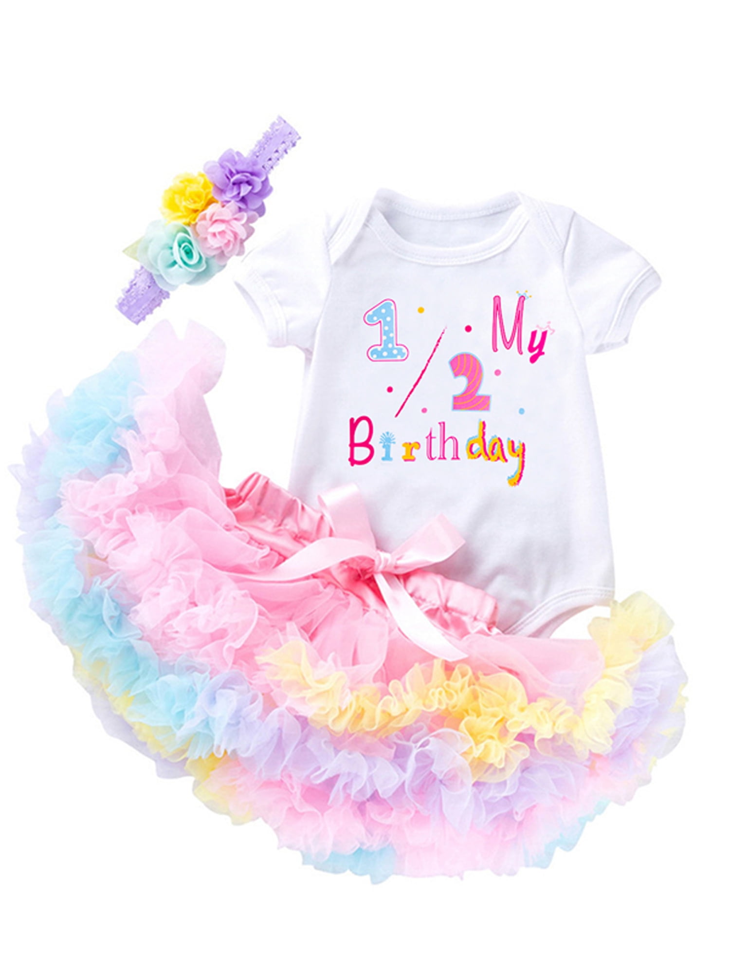 Shuttle tree Baby Girls 1st 2nd Birthday Outfit Letter Print Romper ...