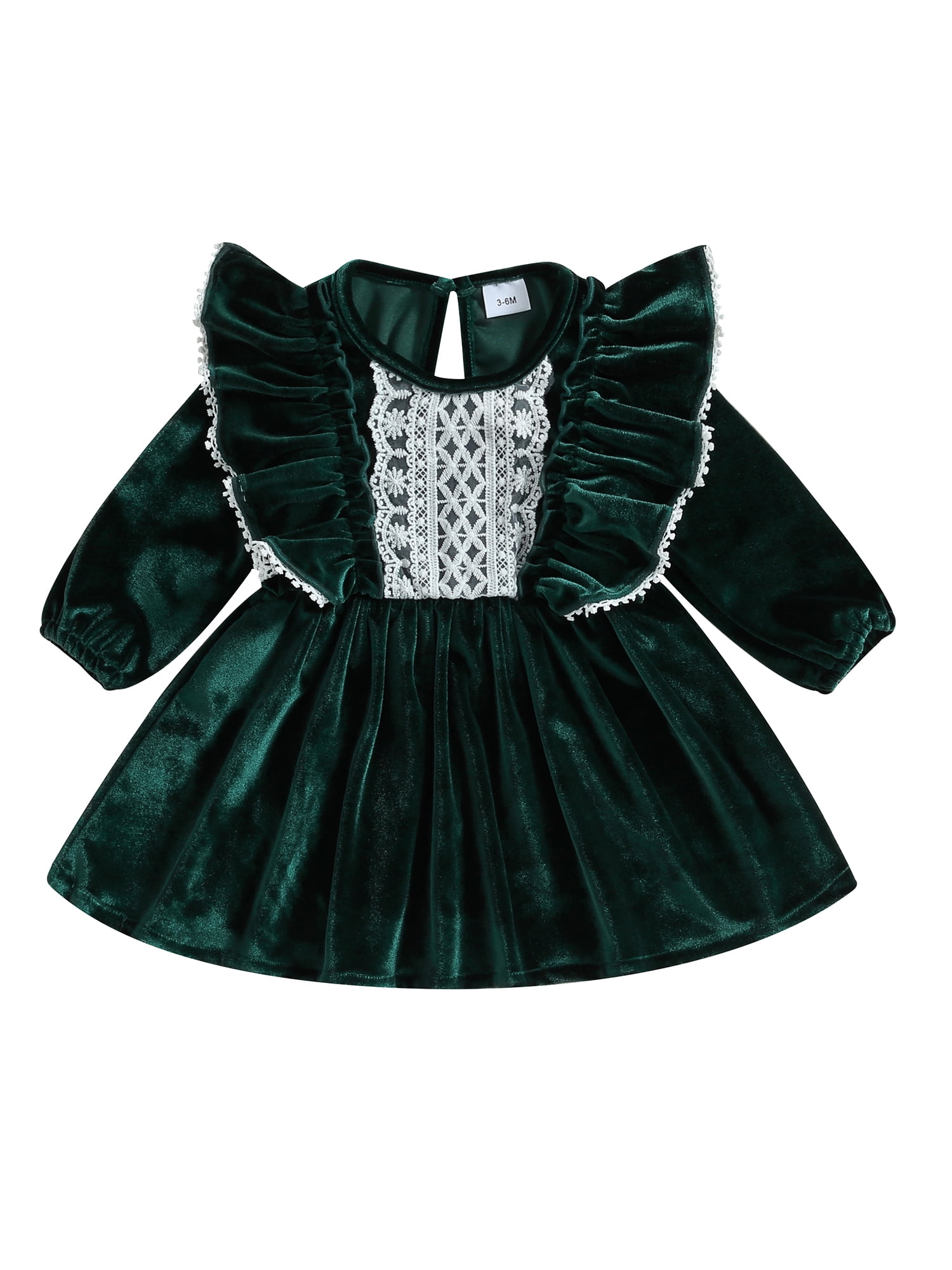 Shuttle tree Baby Girls Long Sleeve Corduroy Ruffle A Line Dress Fall Winter Outfits - Walmart.com