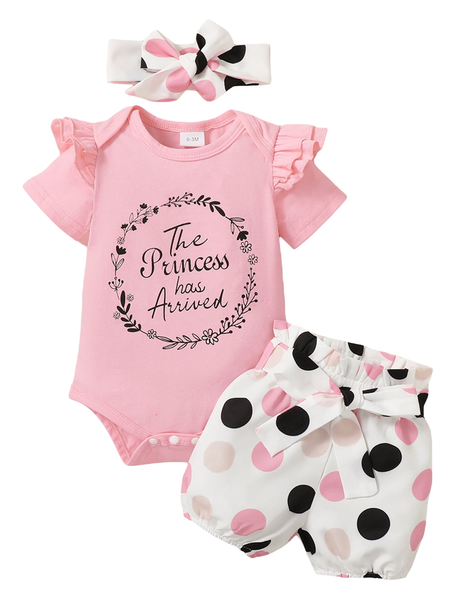 Shuttle tree Baby Girls Summer Outfits Letter Print Short Sleeve Romper ...