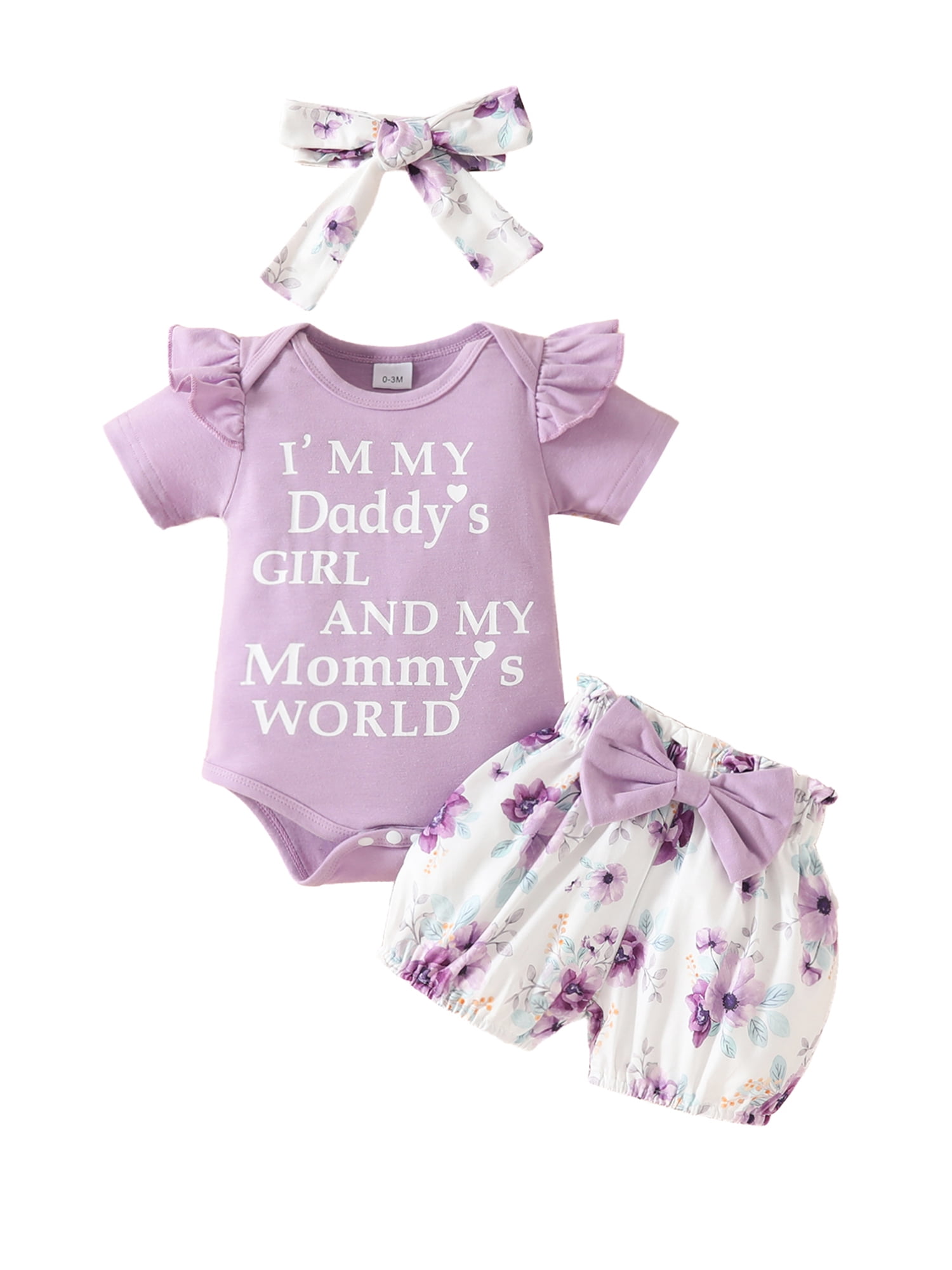 Shuttle tree Baby Girls Summer Outfits Letter Print Short Sleeve Romper ...