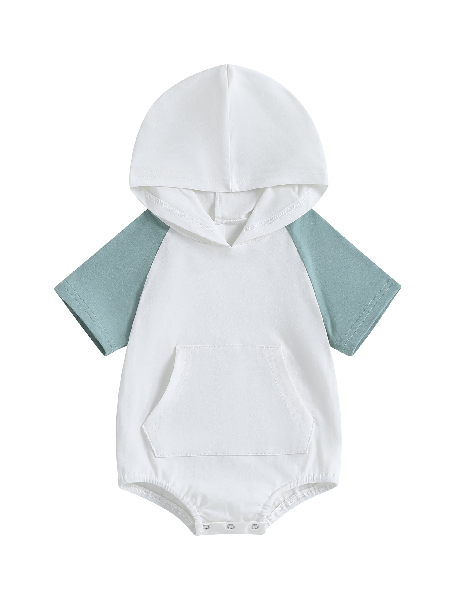 Shuttle tree Baby Romper, Short Sleeve Hooded Contrast Color Summer ...