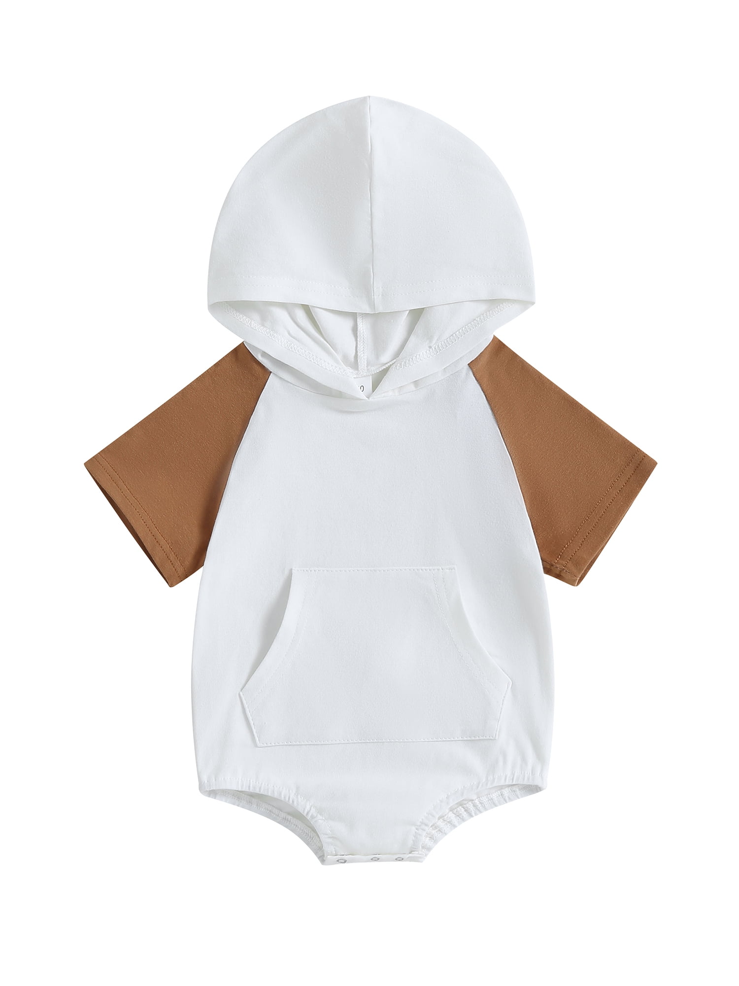 Shuttle tree Baby Romper, Short Sleeve Hooded Contrast Color Summer ...