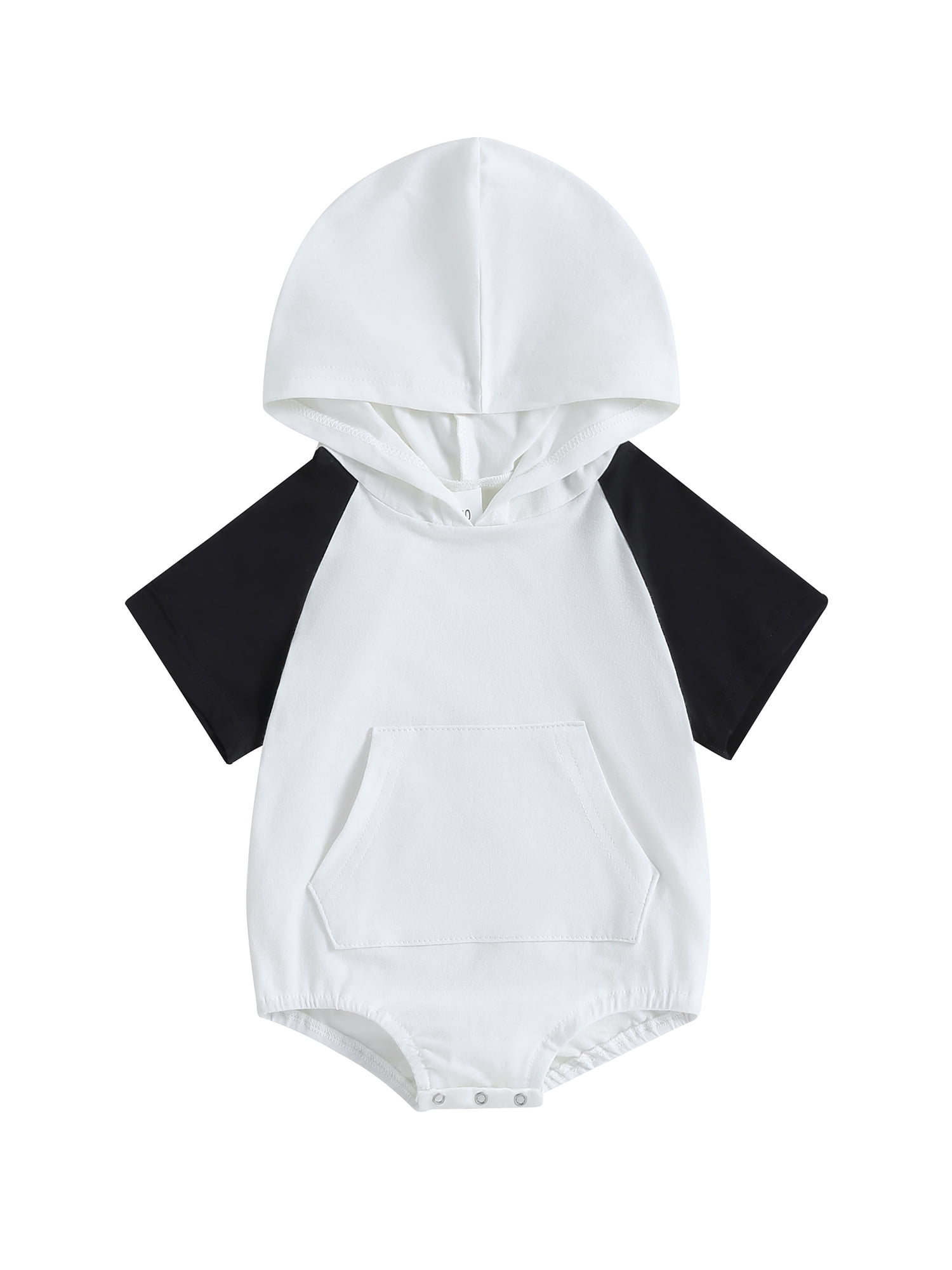 Shuttle tree Baby Romper, Short Sleeve Hooded Contrast Color Summer ...