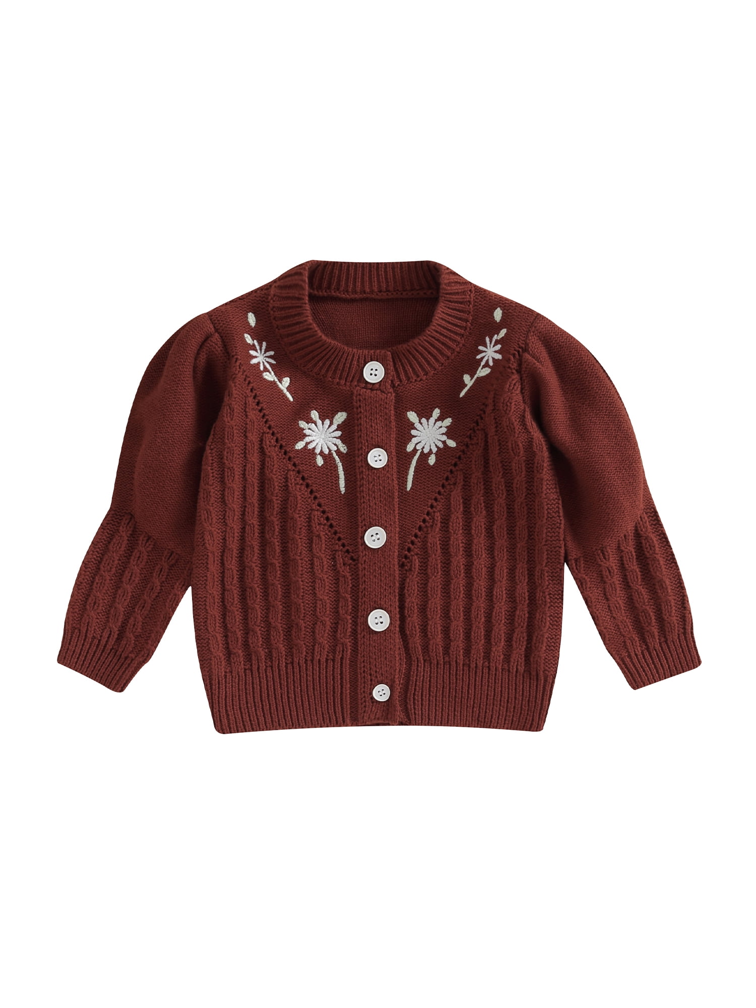 Shuttle tree Baby Sweater Cardigan Floral Cable-Knit Spring Fall Coat ...