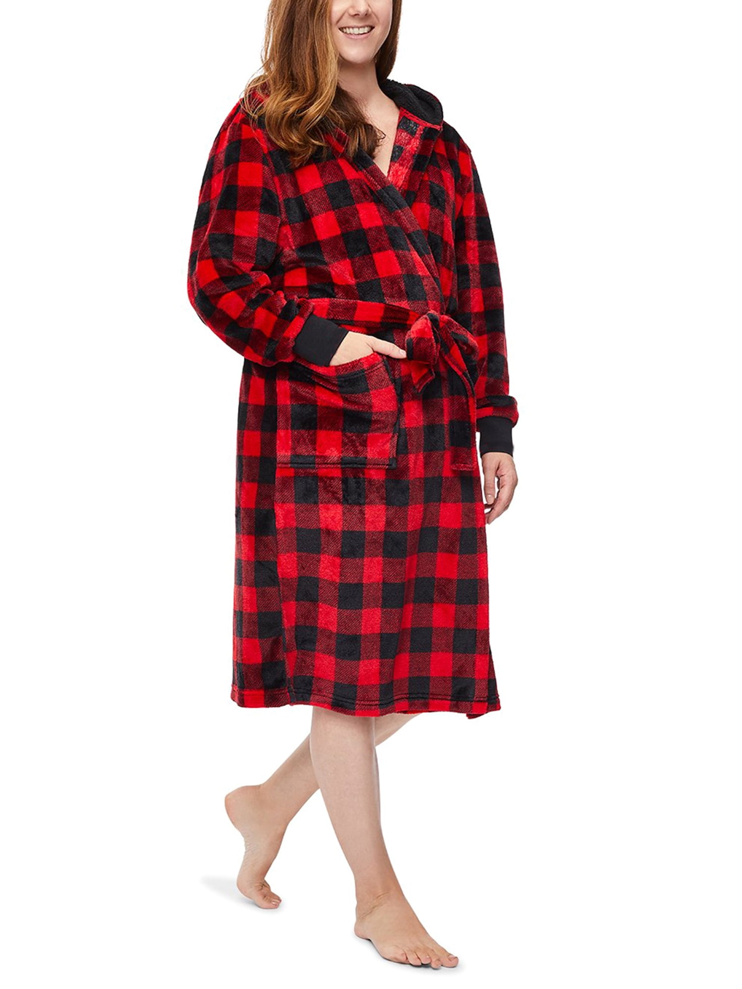 Shuttle tree Christmas Matching Family Pajamas Sleep Robe Red Plaid ...