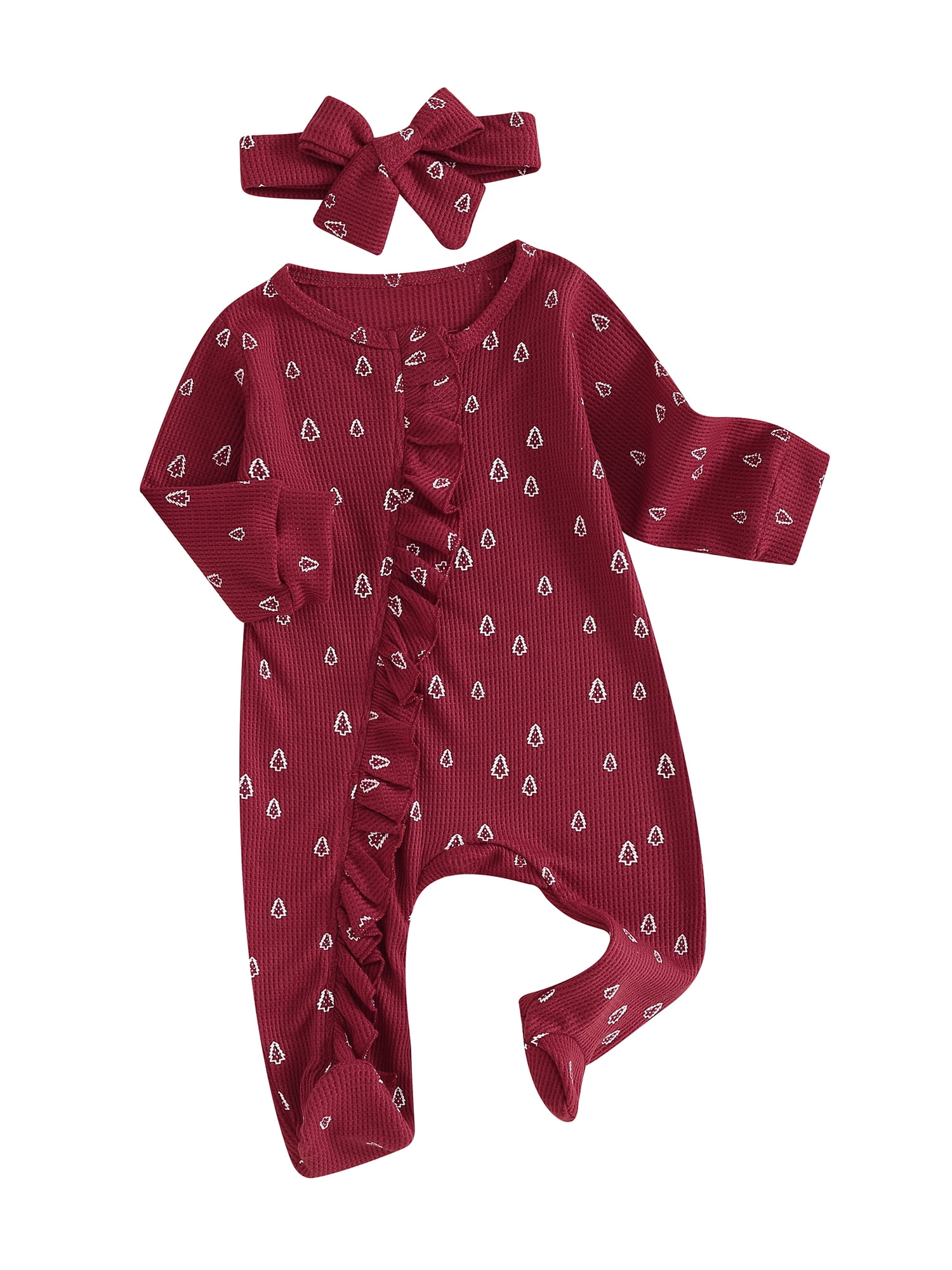 Shuttle tree Christmas Newborn Baby Girl Coming Home Clothes Ruffle ...