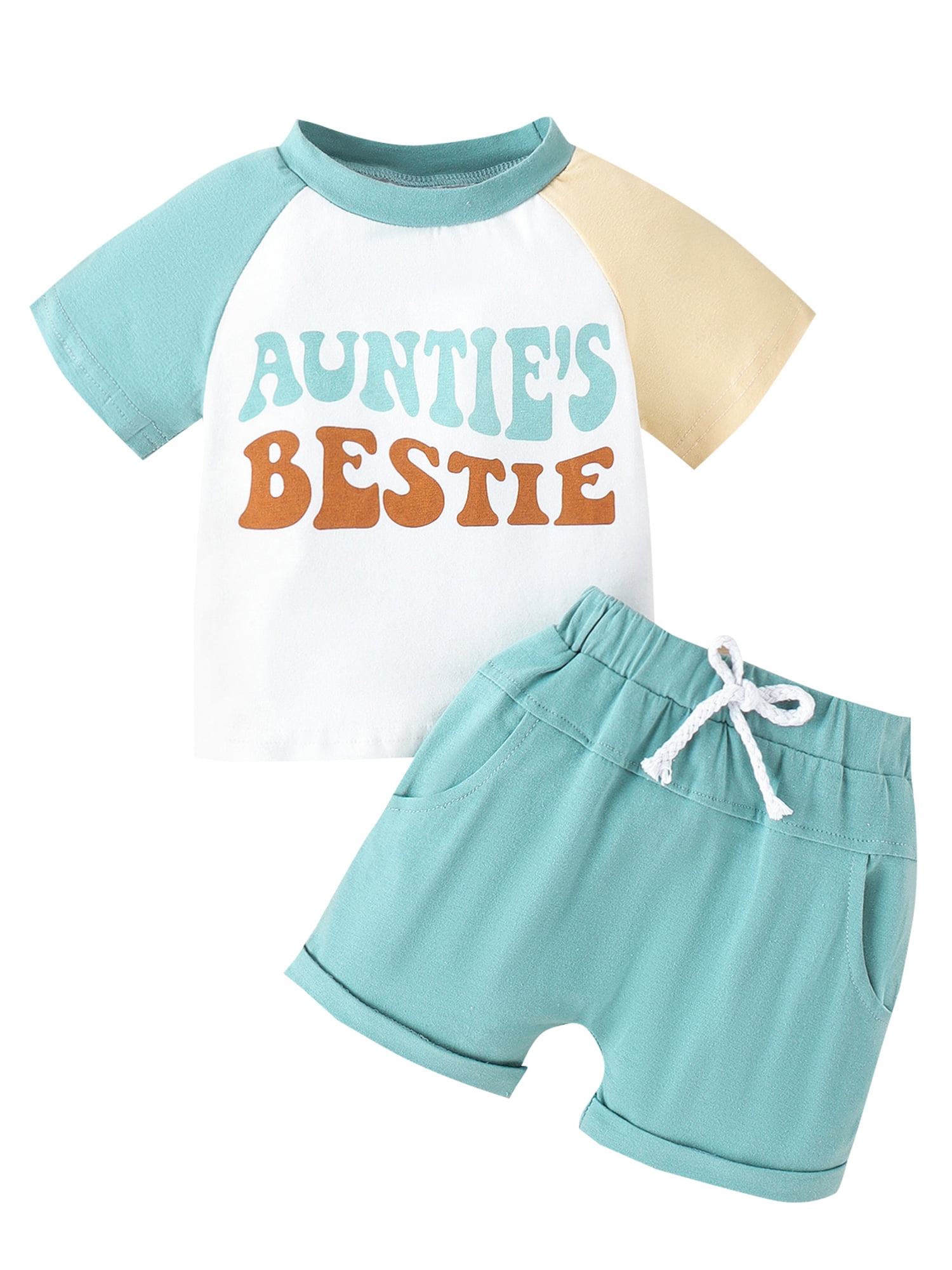 Shuttle tree Infant Baby Boy Summer Clothes Letter Print Short Sleeve T Shirts Stretch Rolled ...