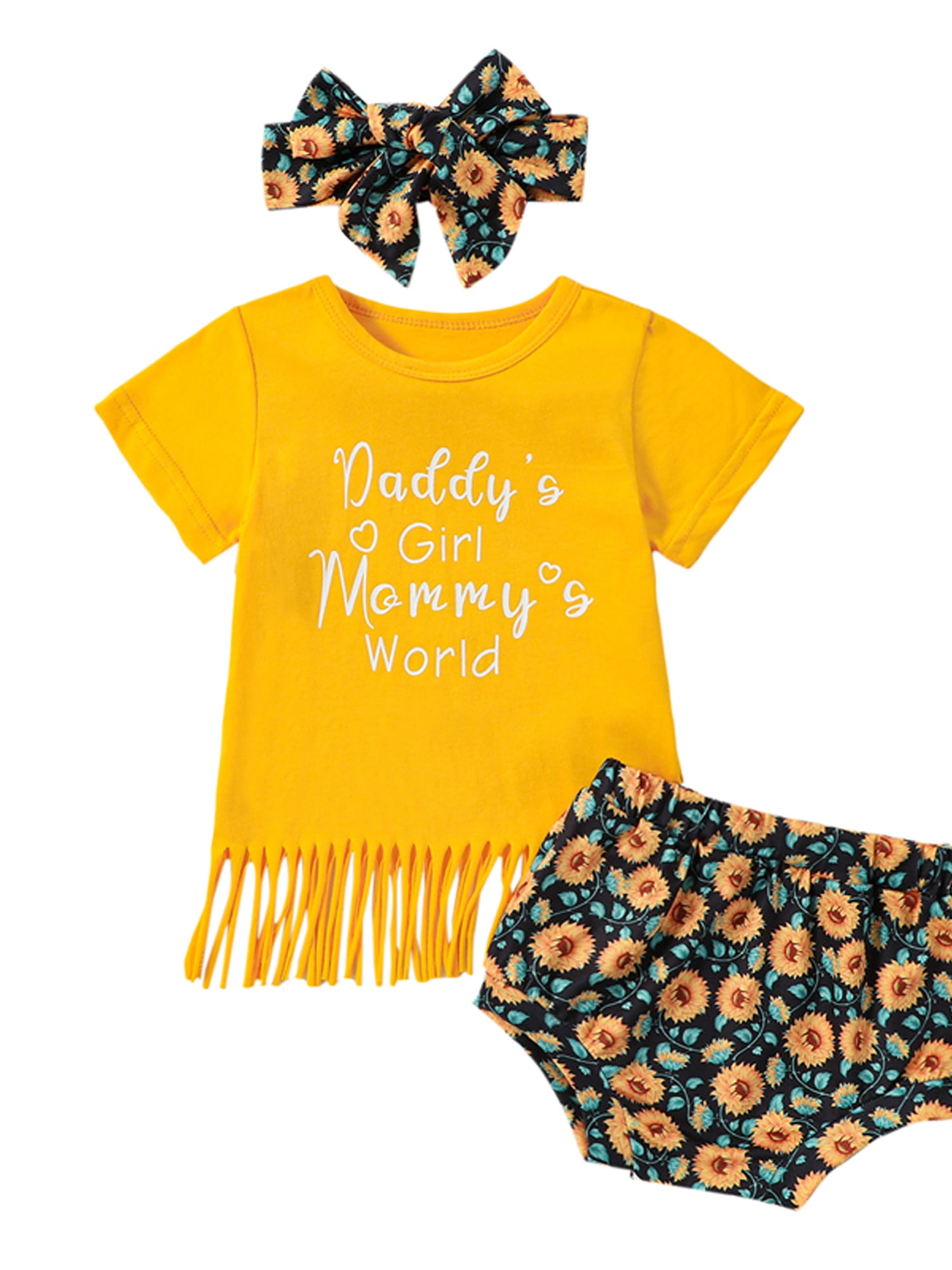 Shuttle tree Infant Baby Girl Clothes T Shirts Shorts Set Floral Summer Outfits Cute Baby ...