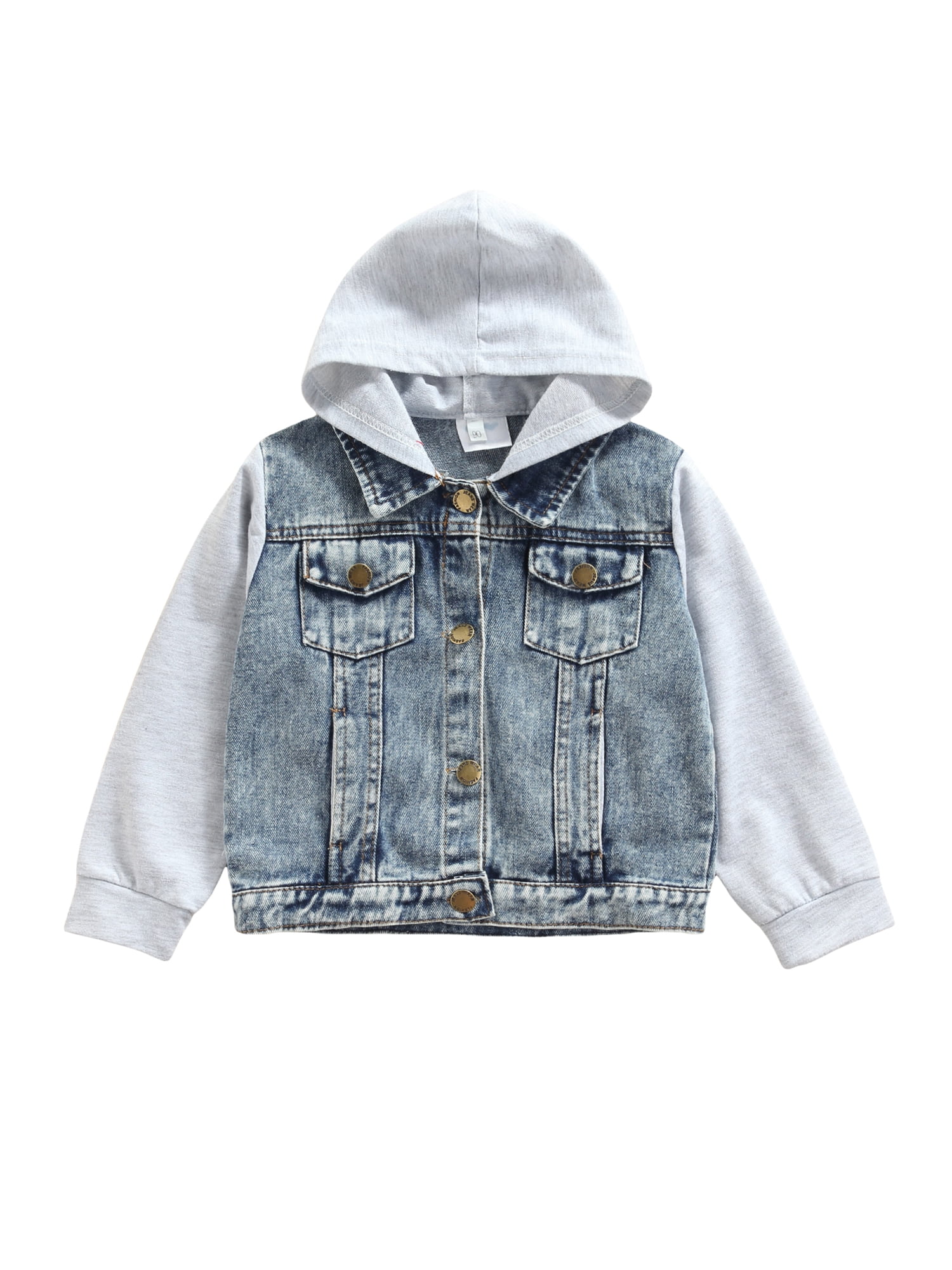 Shuttle tree Kids Autumn Jacket, Splicing Hooded Long Sleeve Button ...